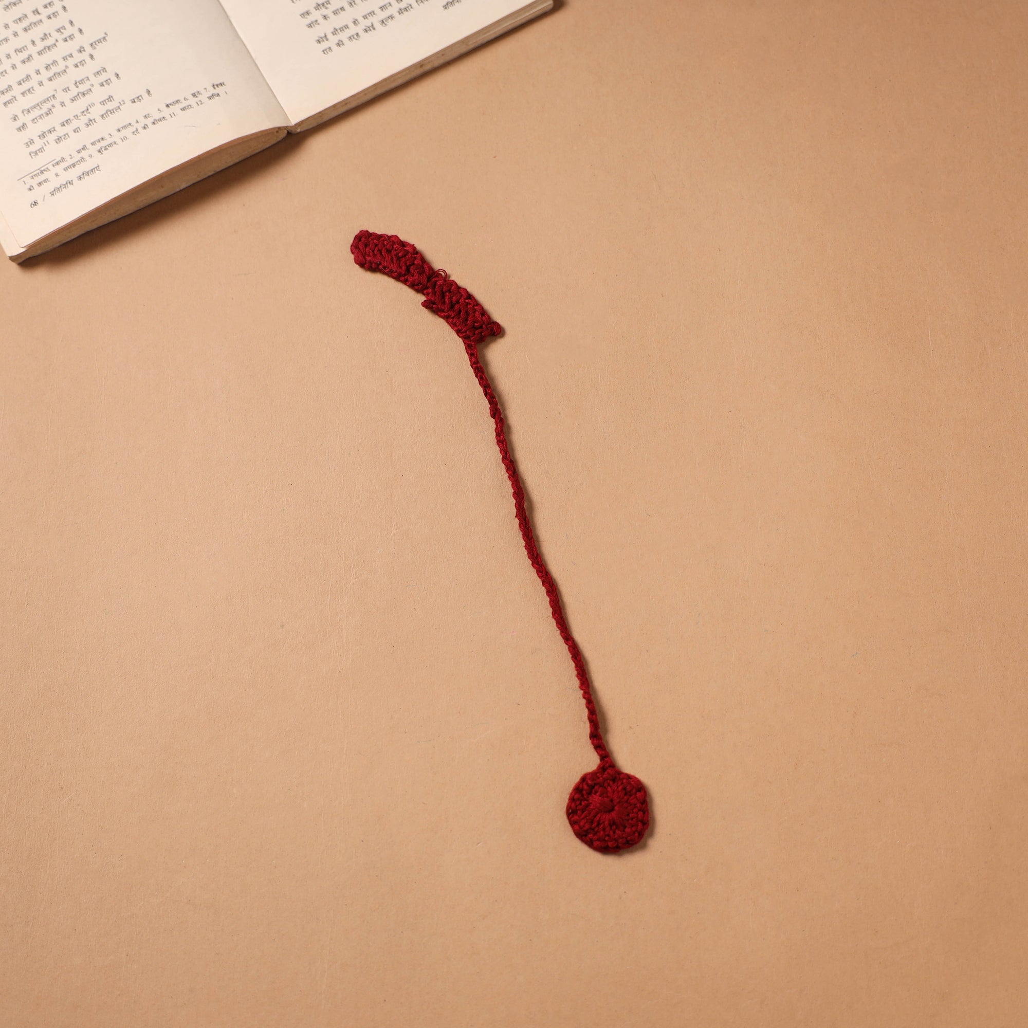 Maroon Handmade Crochet Work Bookmark