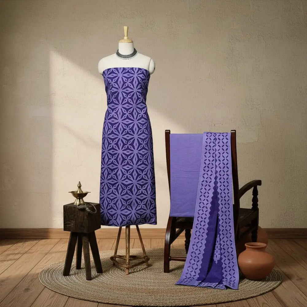 Handmade Applique Work Dress Materials Online | iTokri