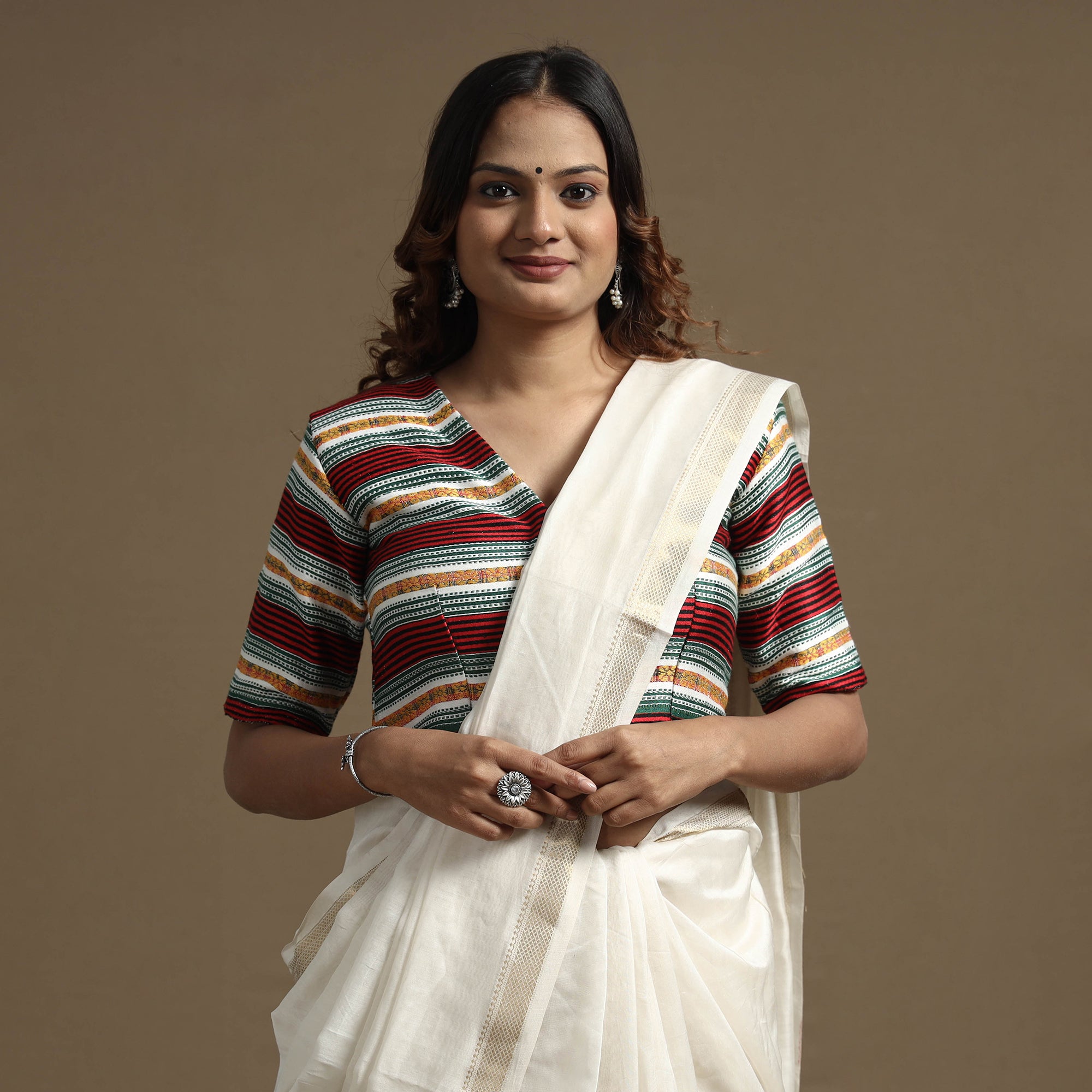 Buy Mashru Weave Pure Handloom Silk Stitched Blouse Online at iTokri ...