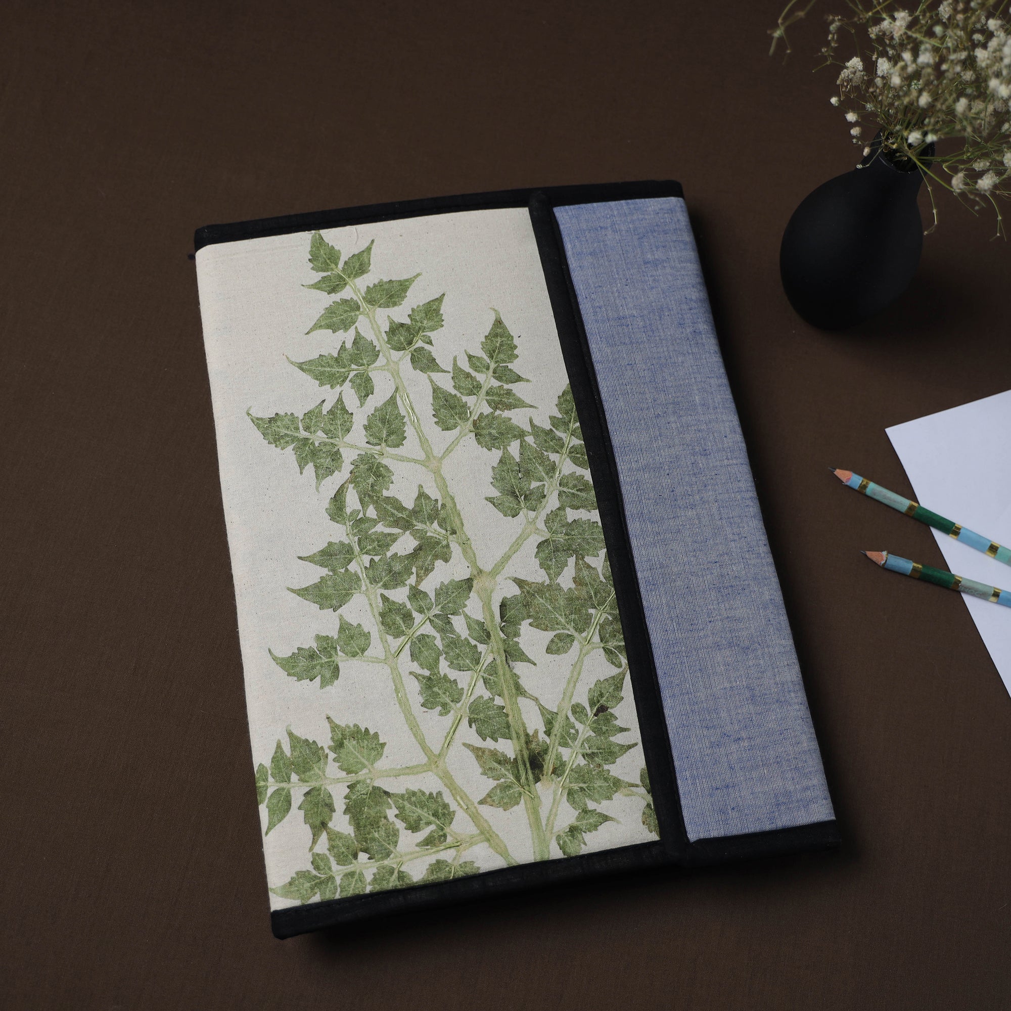 White Natural Leaf Art Work Fabric File Folder – iTokri आई.टोकरी
