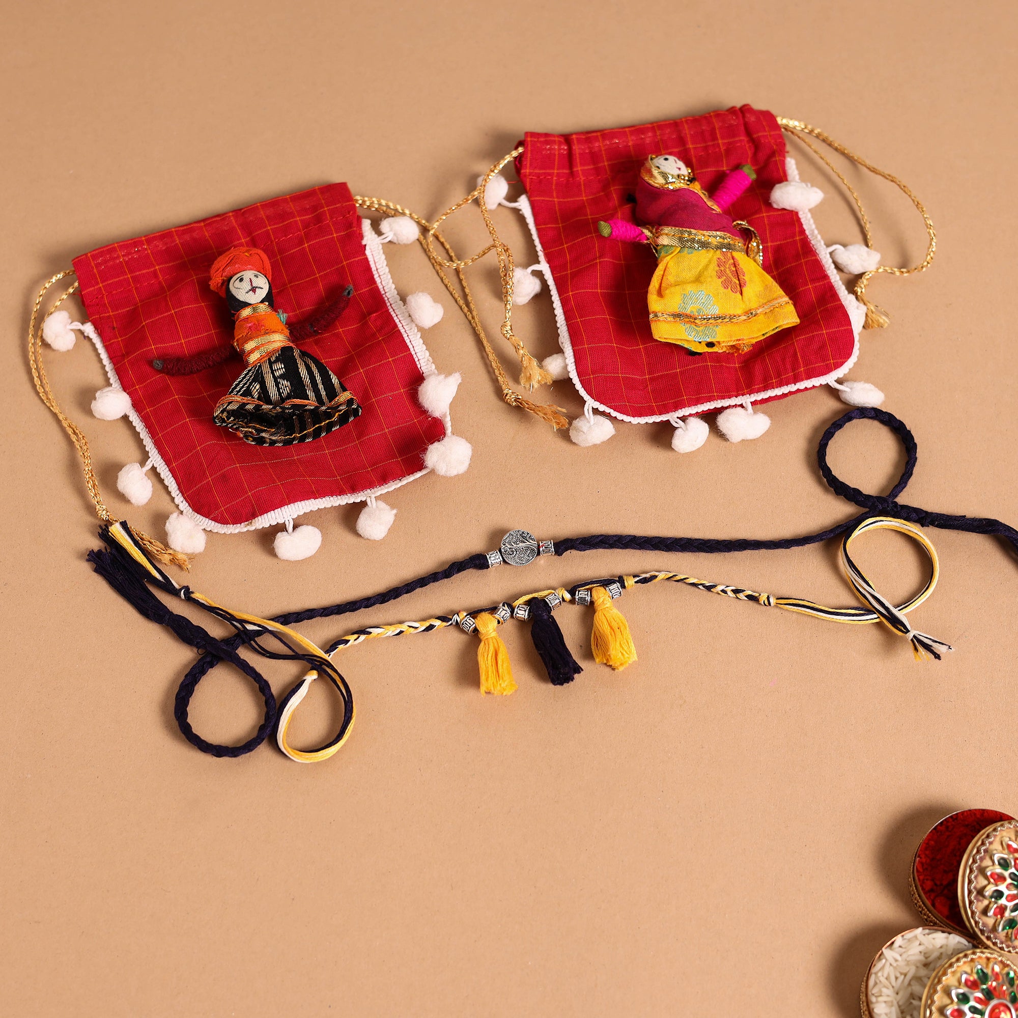 Handmade German Silver Rakhi & Lumba Set – iTokri आई.टोकरी