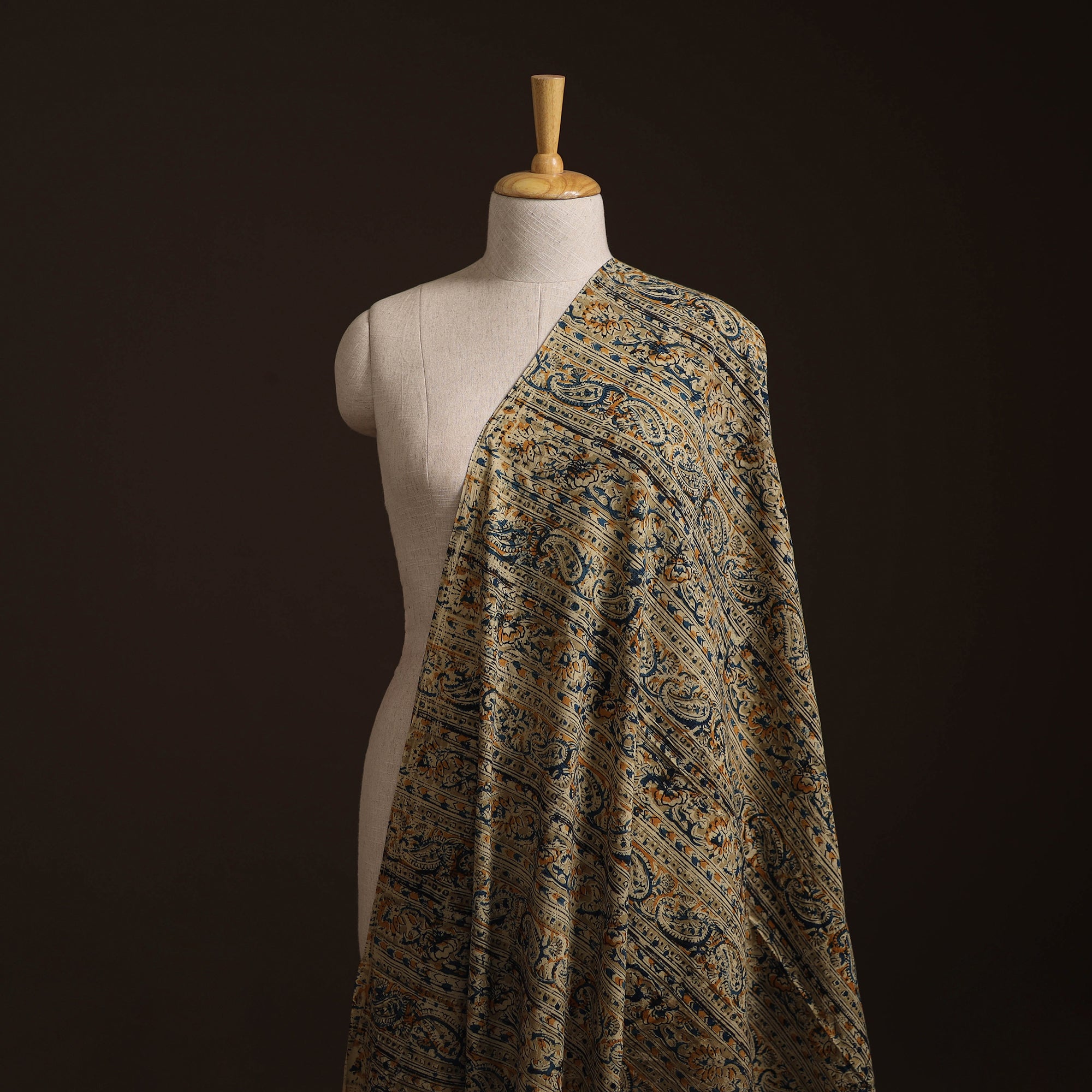 Pedana Kalamkari Hand Block Print Natural Dyed Cotton Fabric