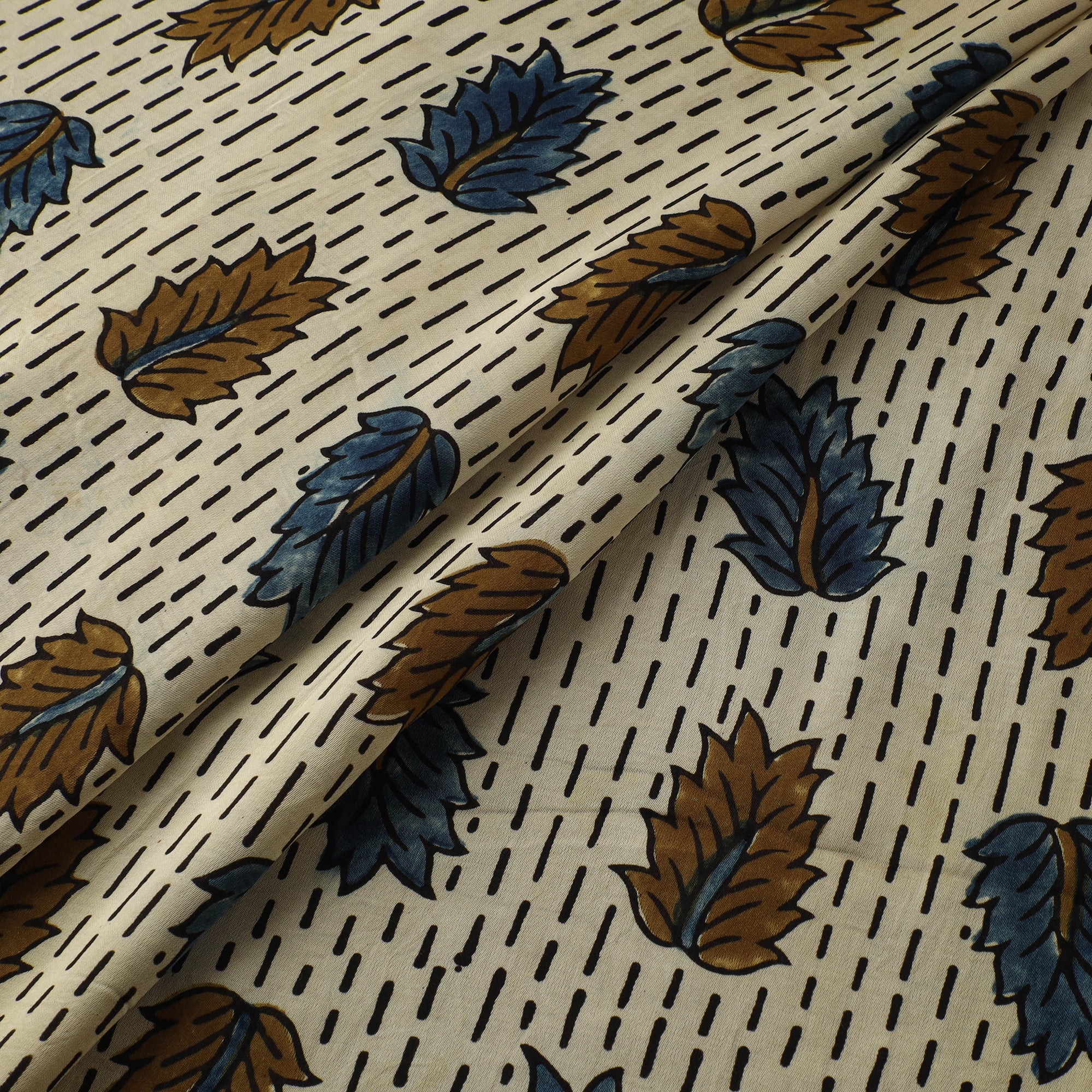 Ajrakh Hand Block Print Natural Dyed Modal Silk Fabric