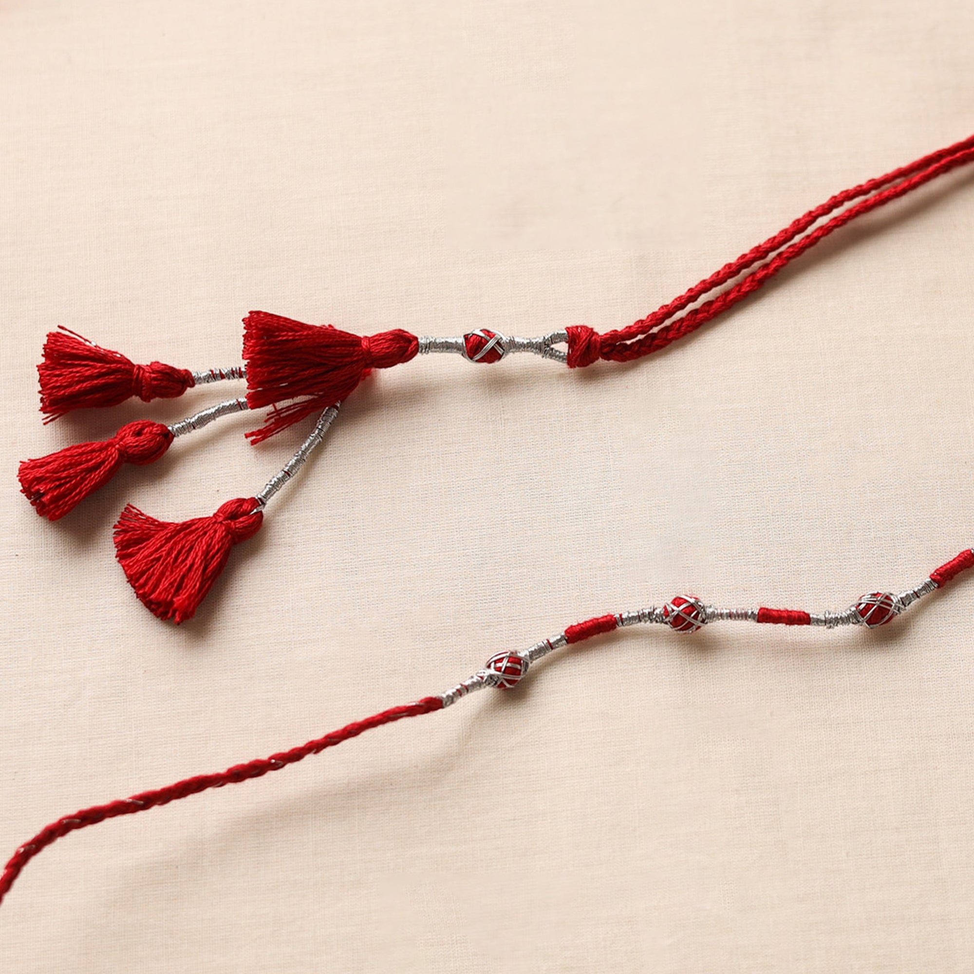 Anant Raksha Thread work Rakhi & Lumba Set – iTokri आई.टोकरी