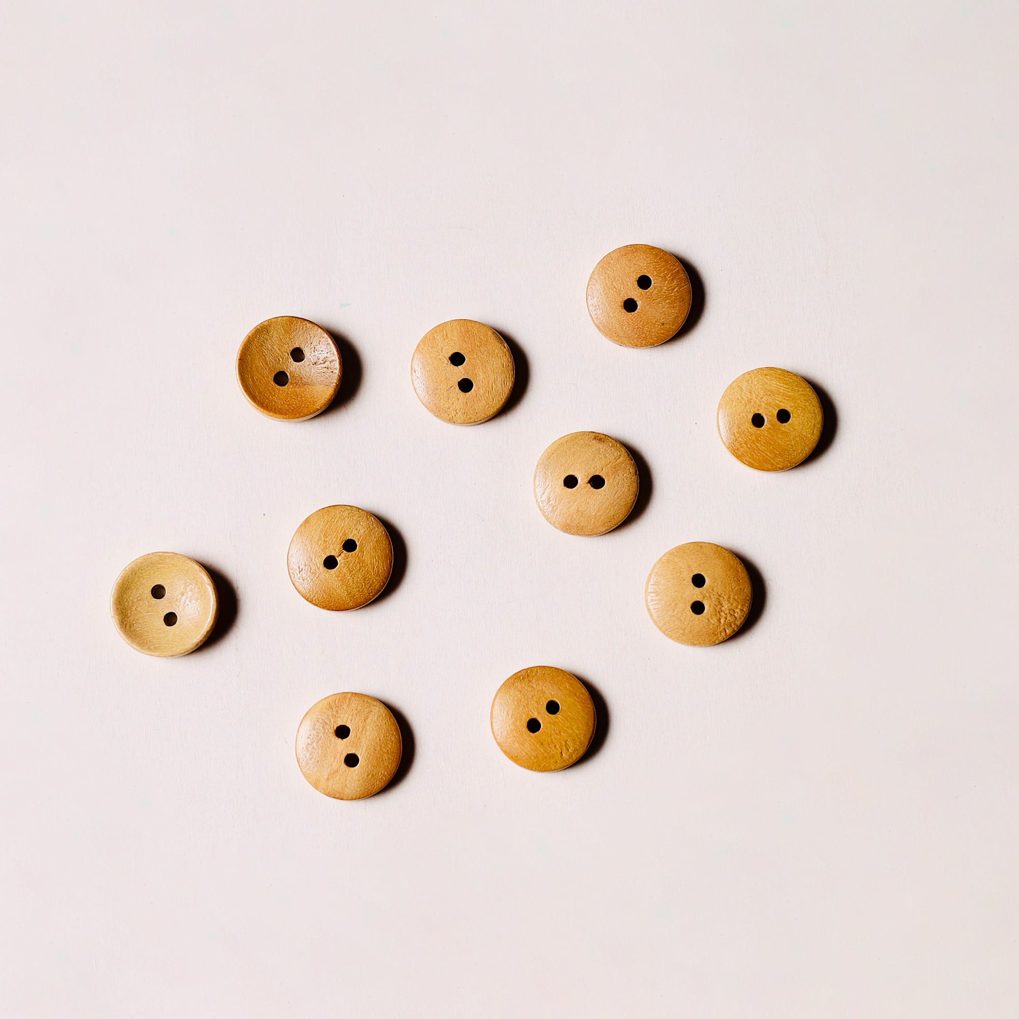 1.4cm Hand Carved Sheesham Wood Clothing Button (Set of 10)