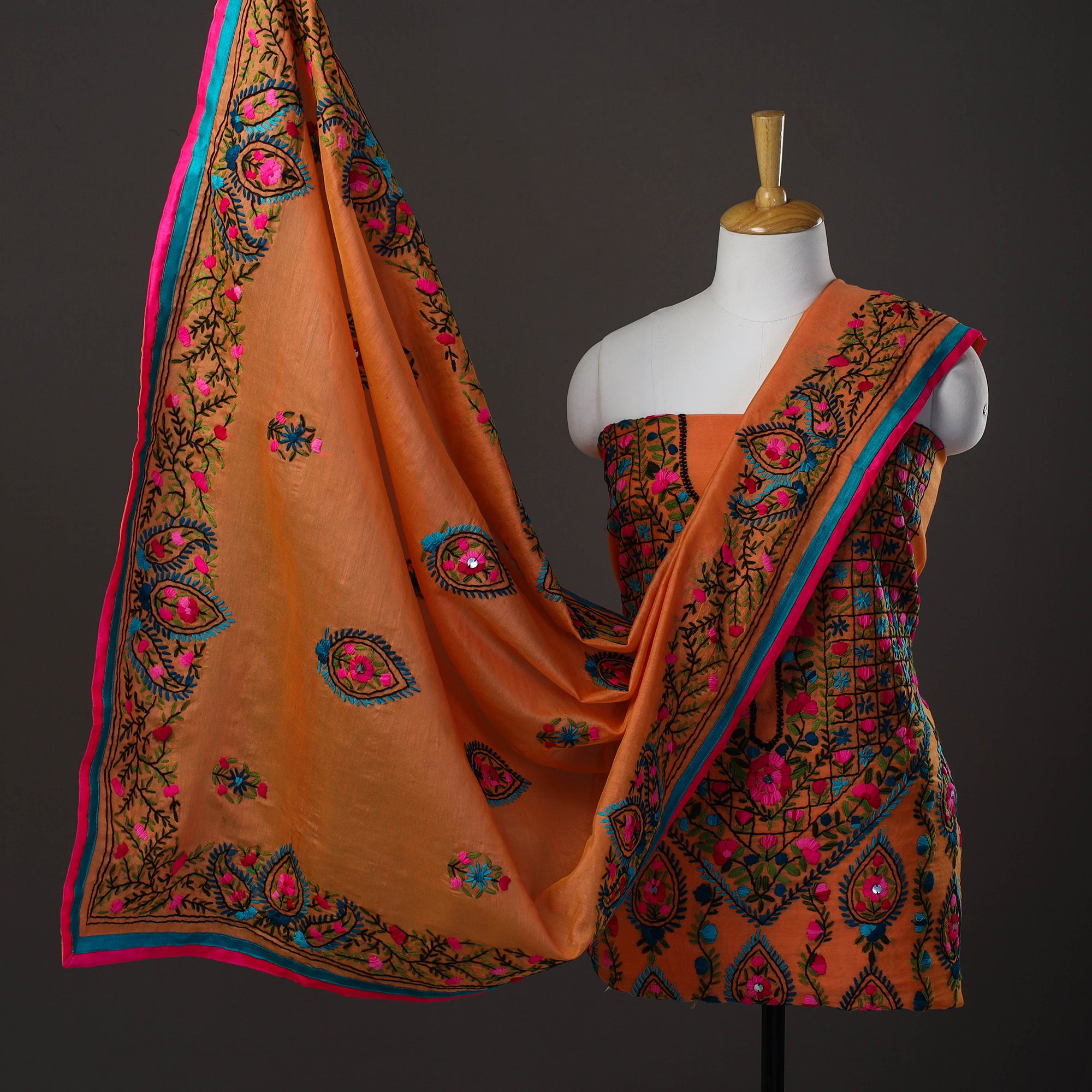 Authentic Phulkari Embroidery Dress Material Online at iTokri.com ...
