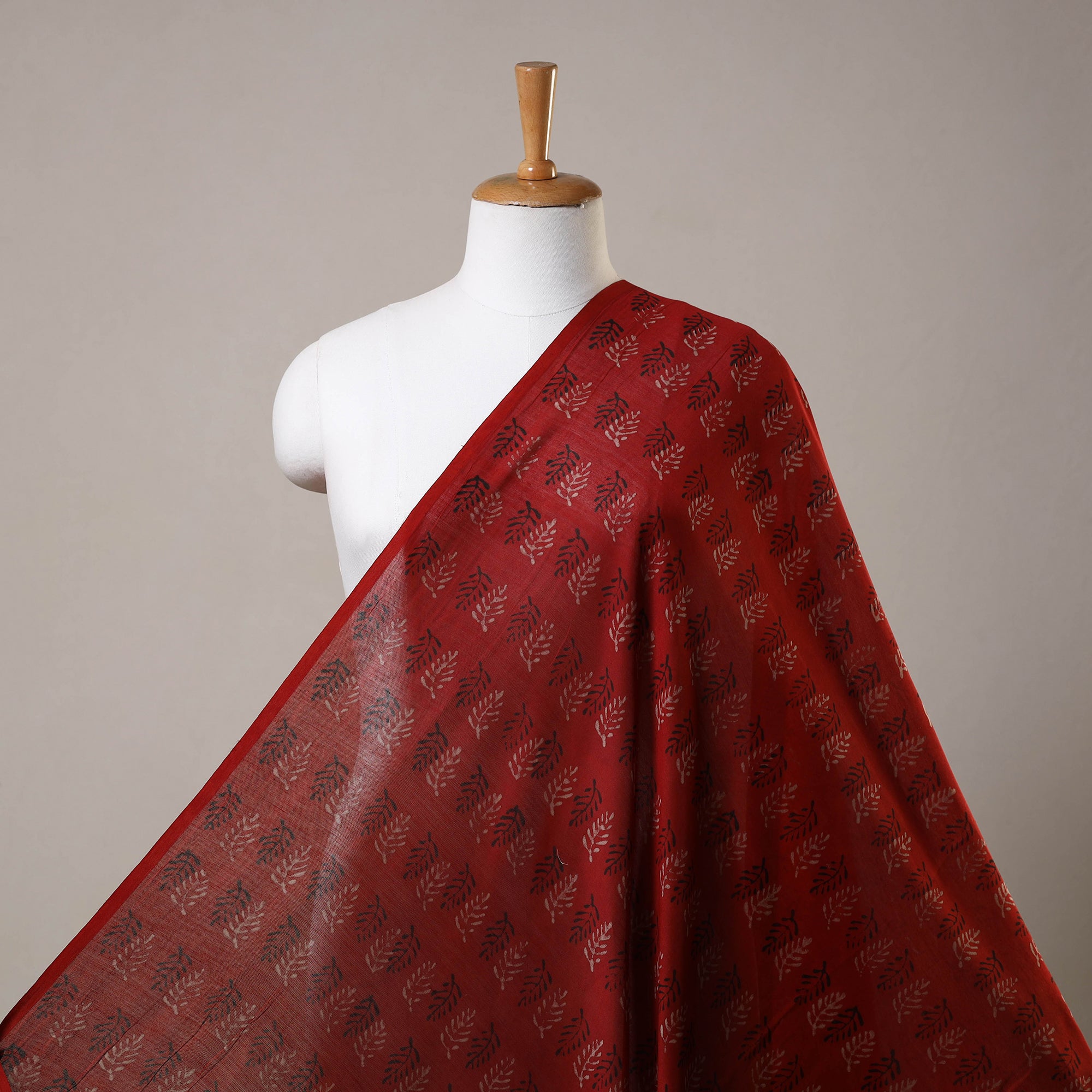 Maroon Block Print Handloom Chanderi Silk Pipad Fabric – iTokri आई.टोकरी