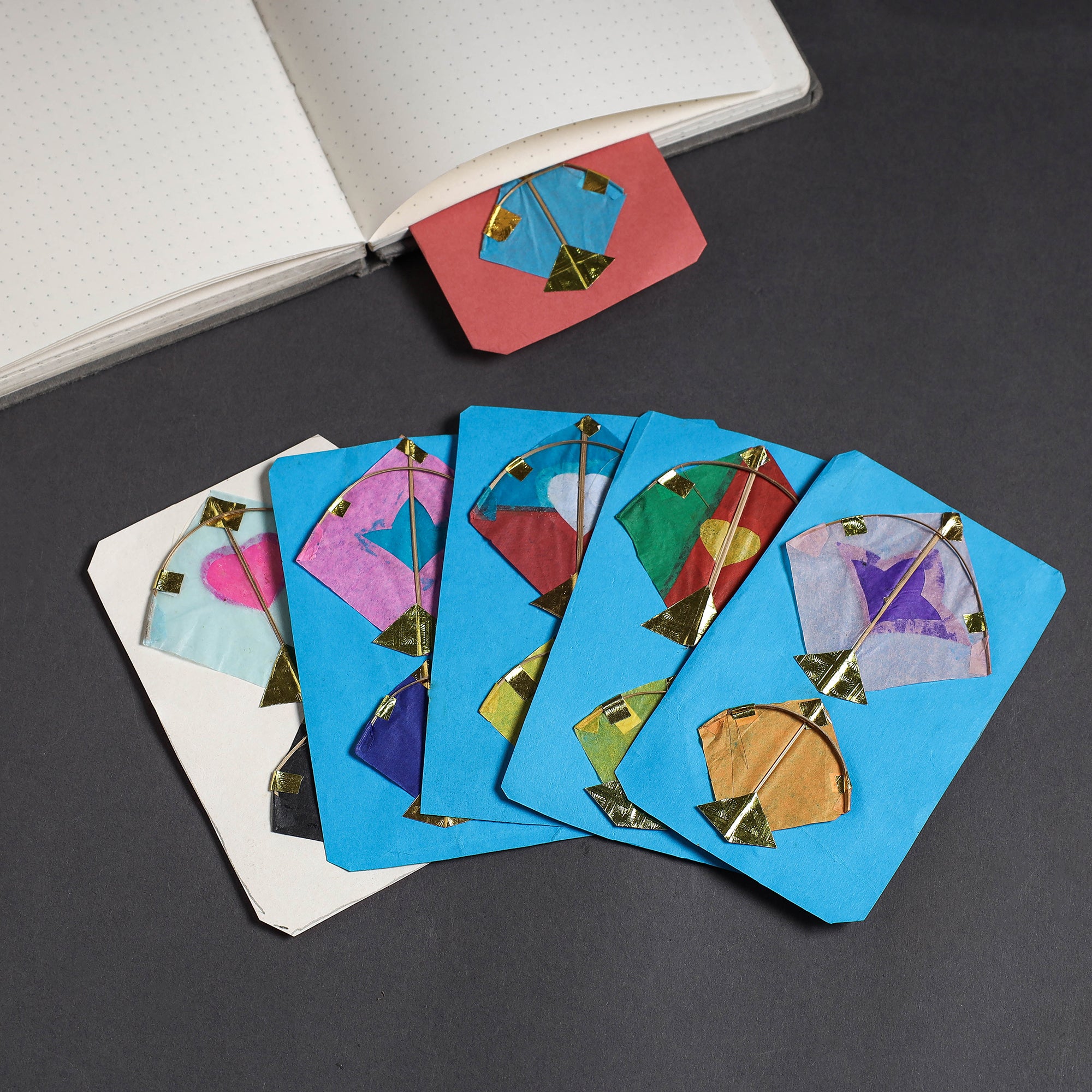 Buy पतंग Kite - Handmade Paper Work Bookmark (Set of 5) Online at ...