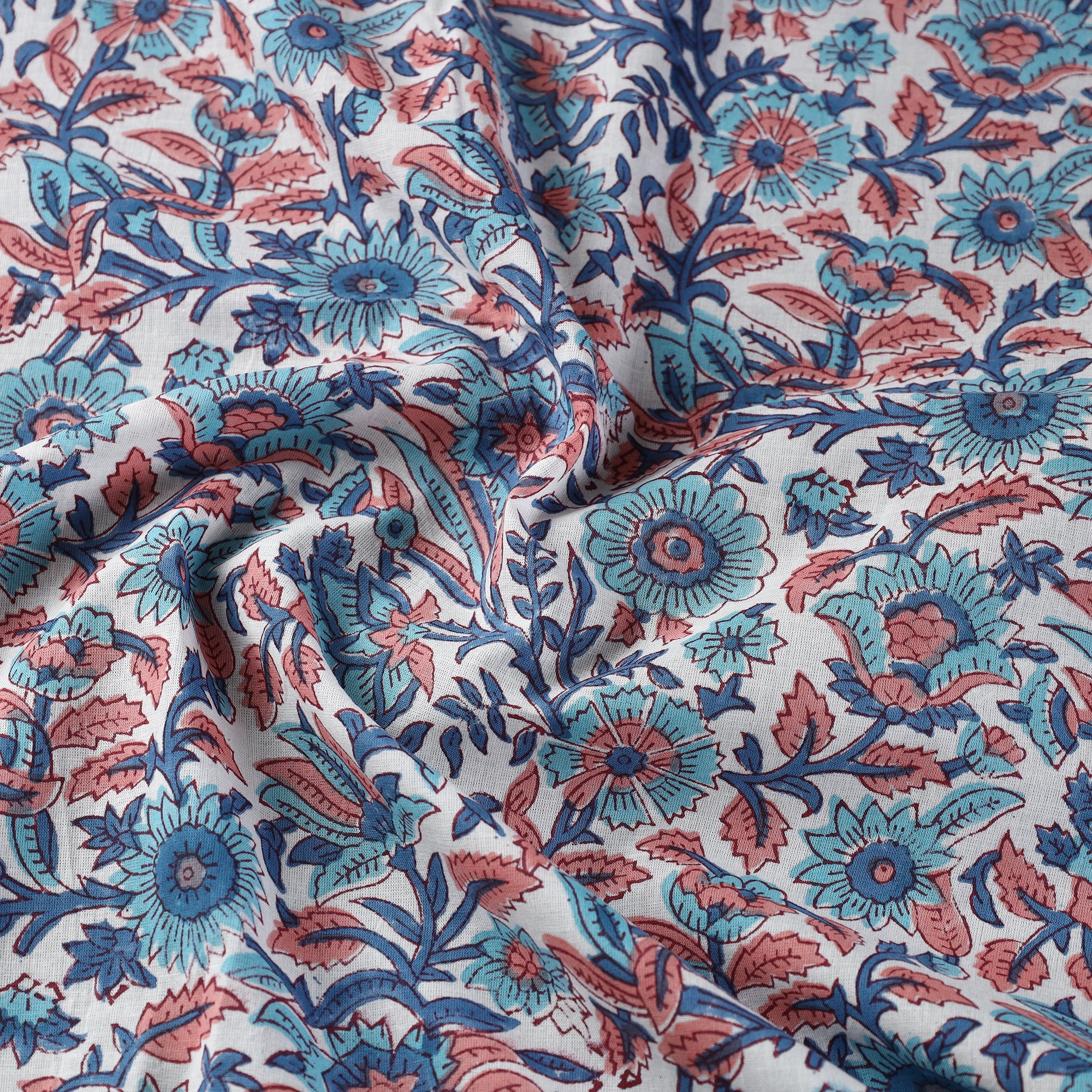 Multicolor Block Print Cotton Sanganeri Fabric – iTokri आई.टोकरी