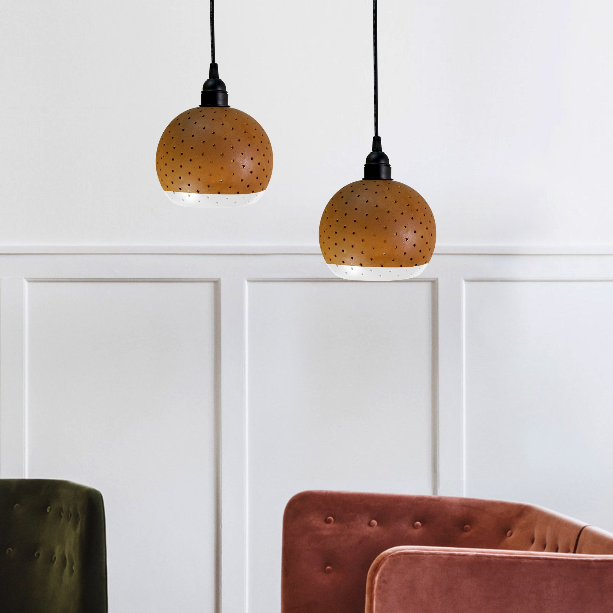 Buy Handcrafted terracotta GLO L With Border Ceiling Light Online at ...