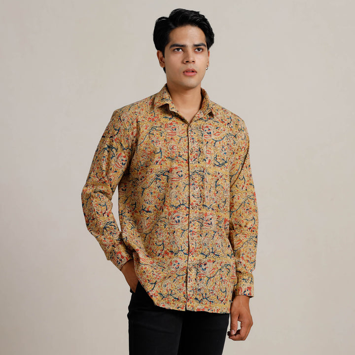 Shop Kalamkari Shirt for Men Online in India – iTokri आई.टोकरी