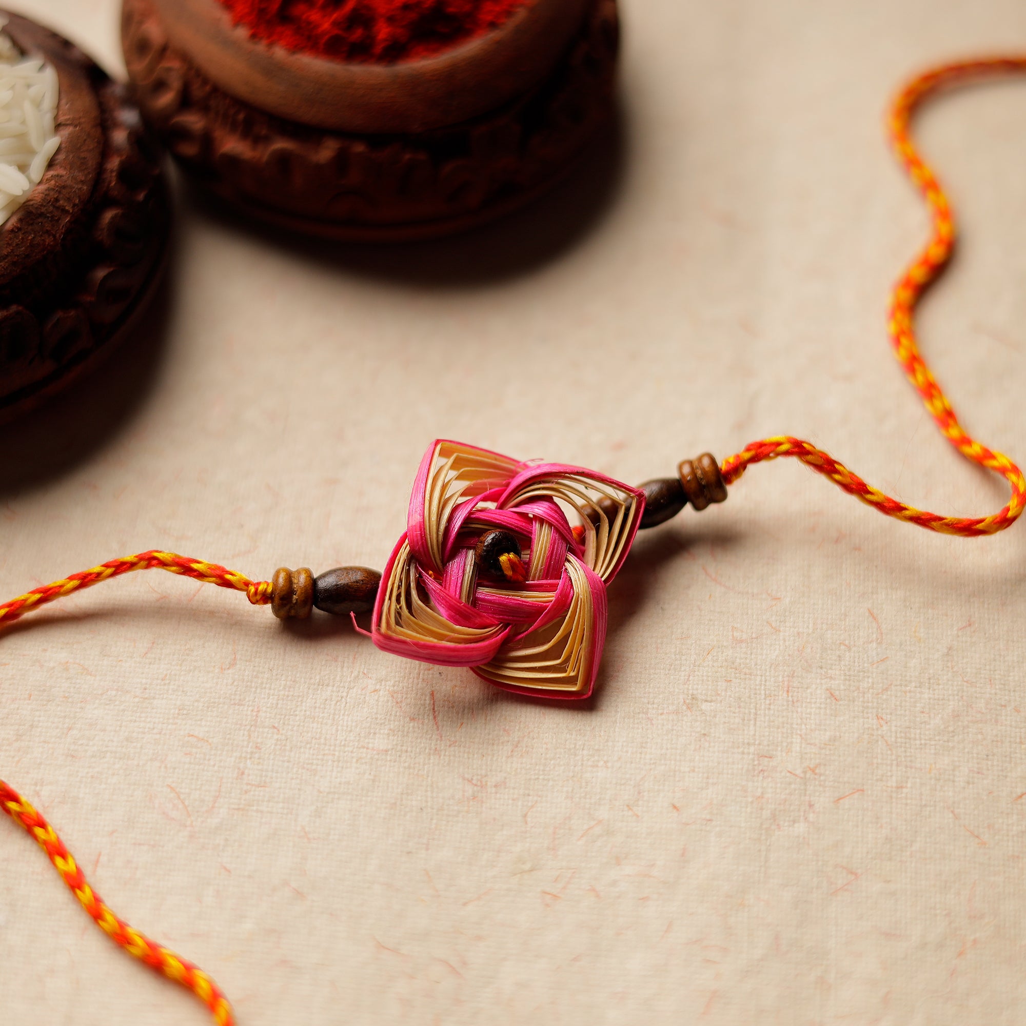 Buy Handmade Pine Needles Beadwork Rakhi by Daya Patki 04 Online at ...