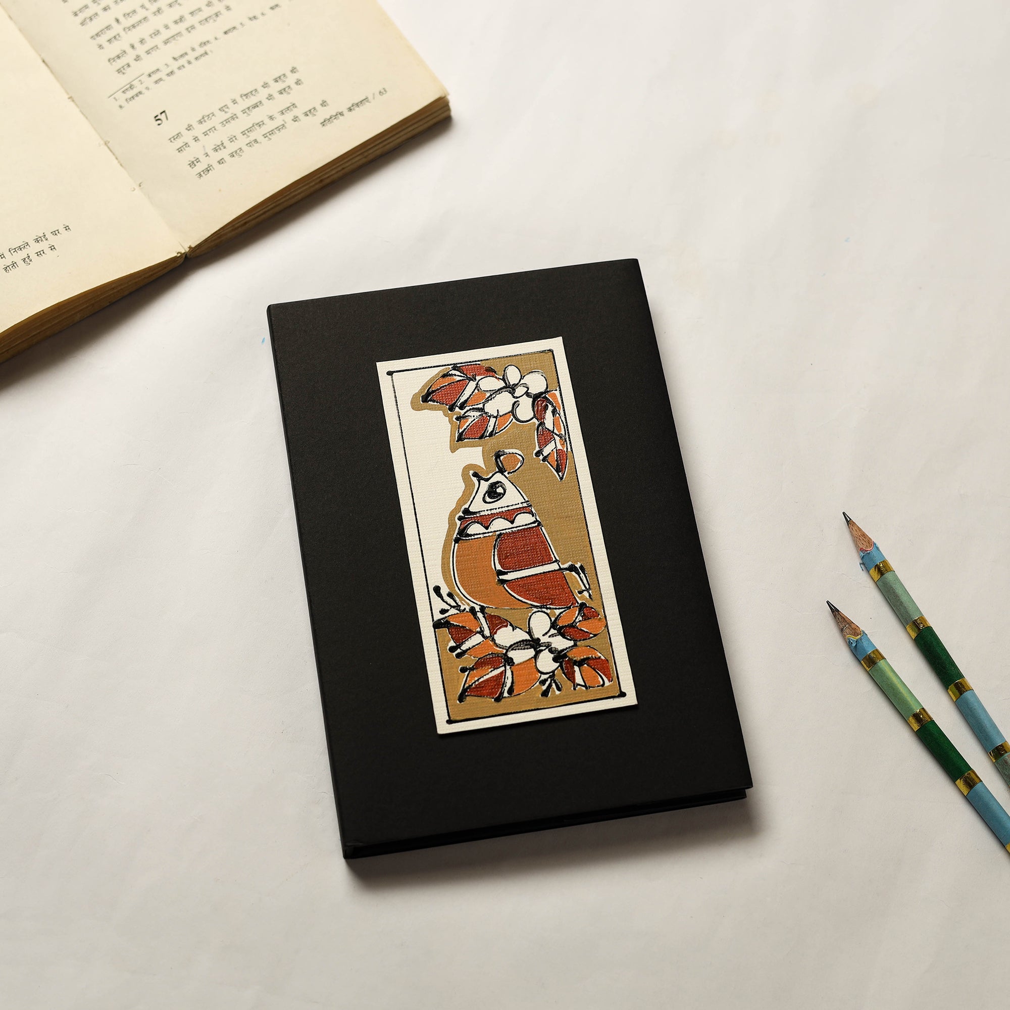 Bird - Handpainted Handmade Paper Notebook