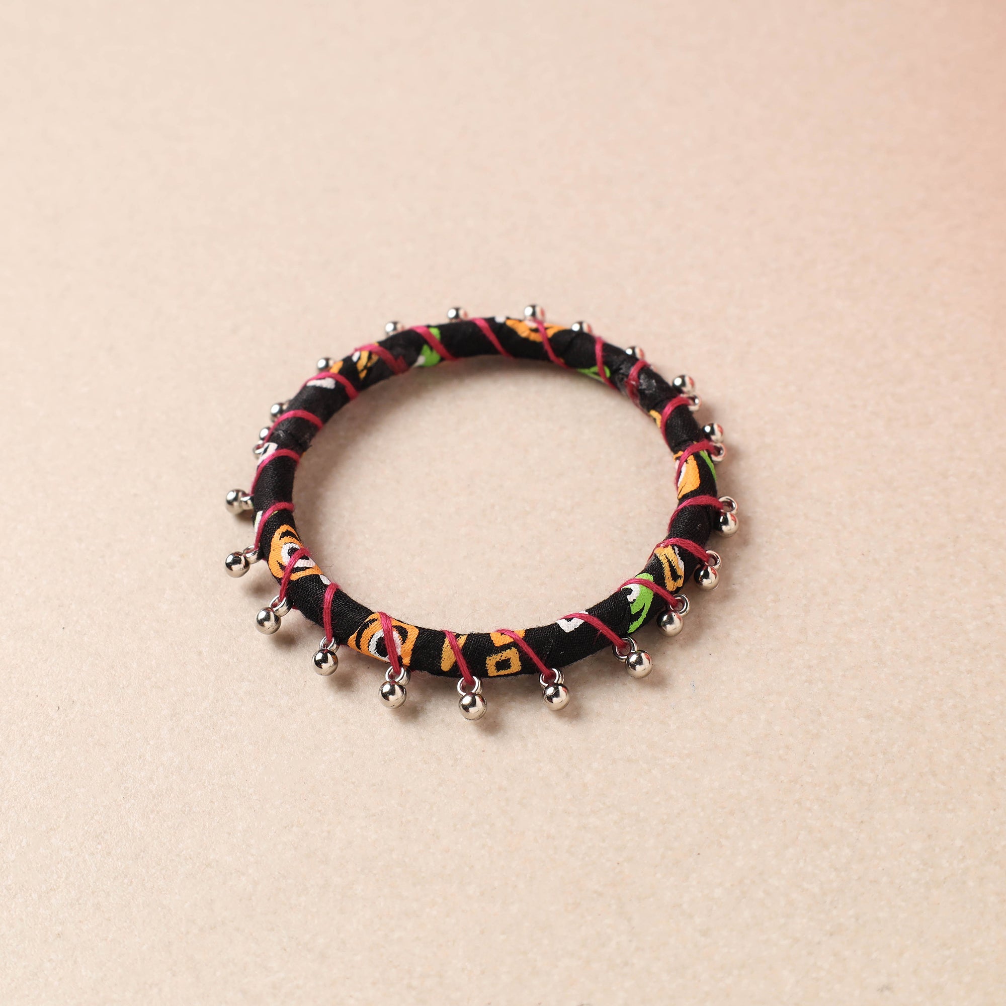 Black Handcrafted Fabart Bangle by Asalkaar