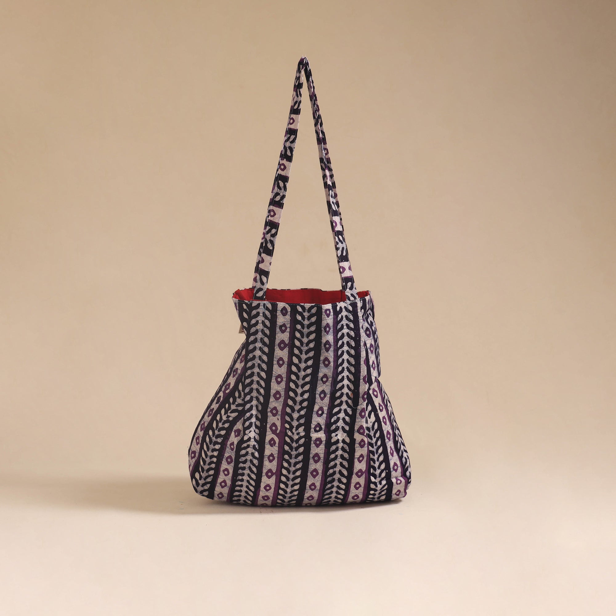 Black Handcrafted Fabric Jhola Bag