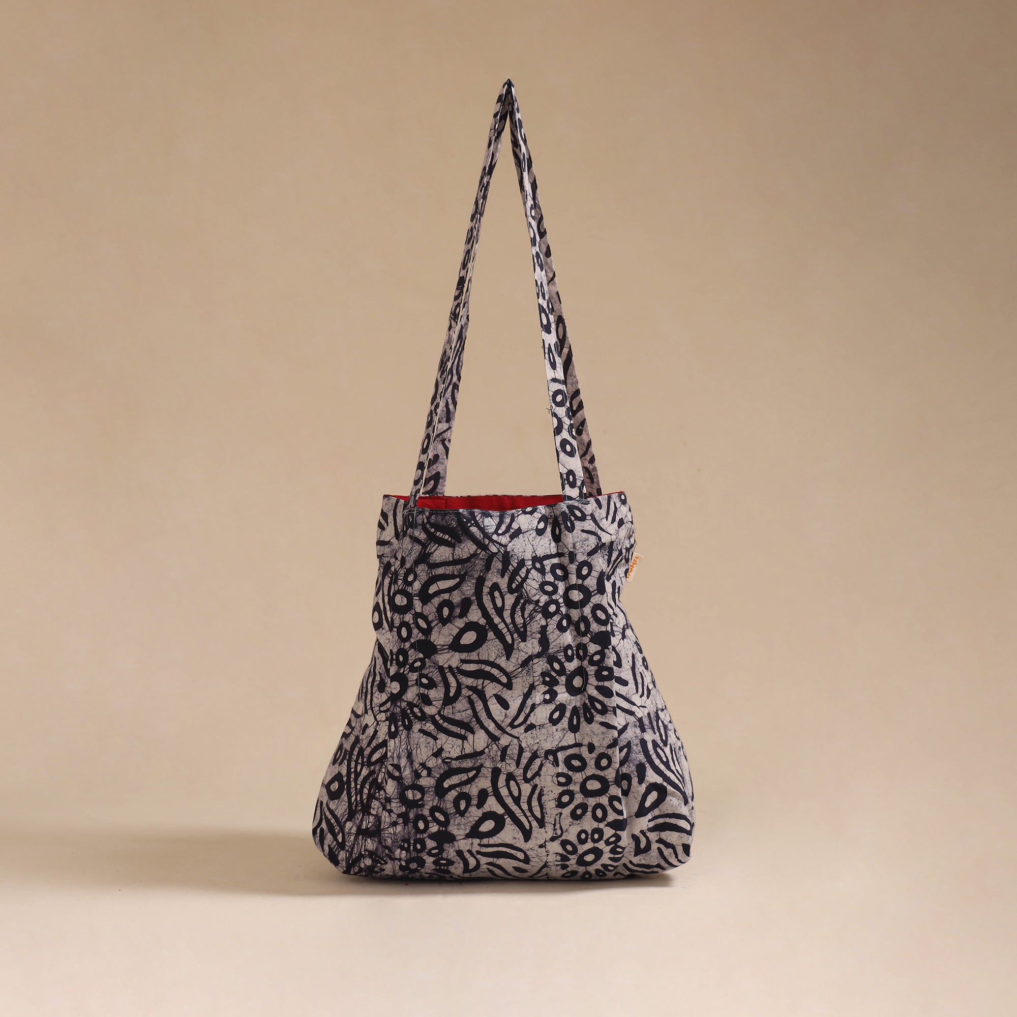 Black Handcrafted Fabric Jhola Bag
