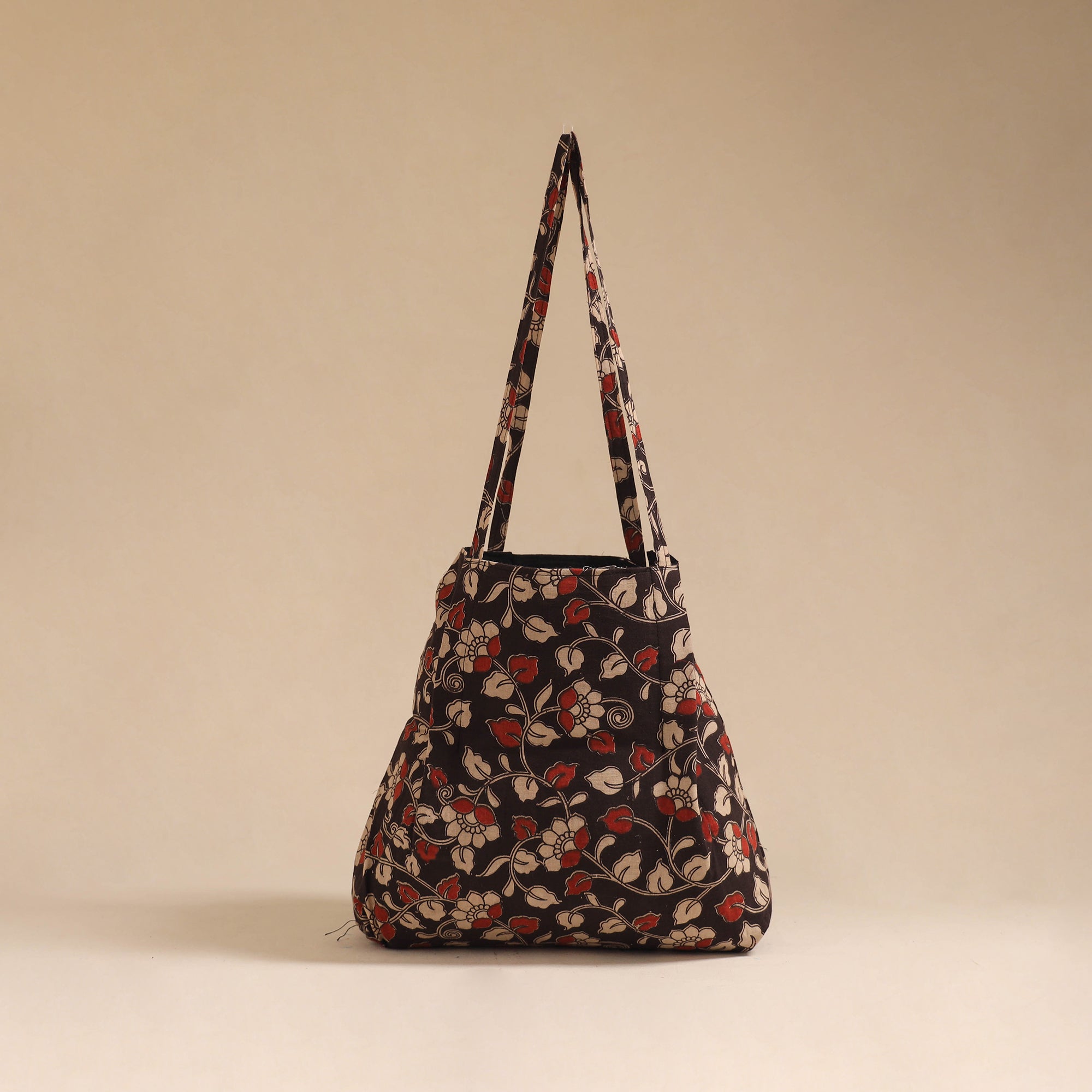 Black Handcrafted Fabric Jhola Bag