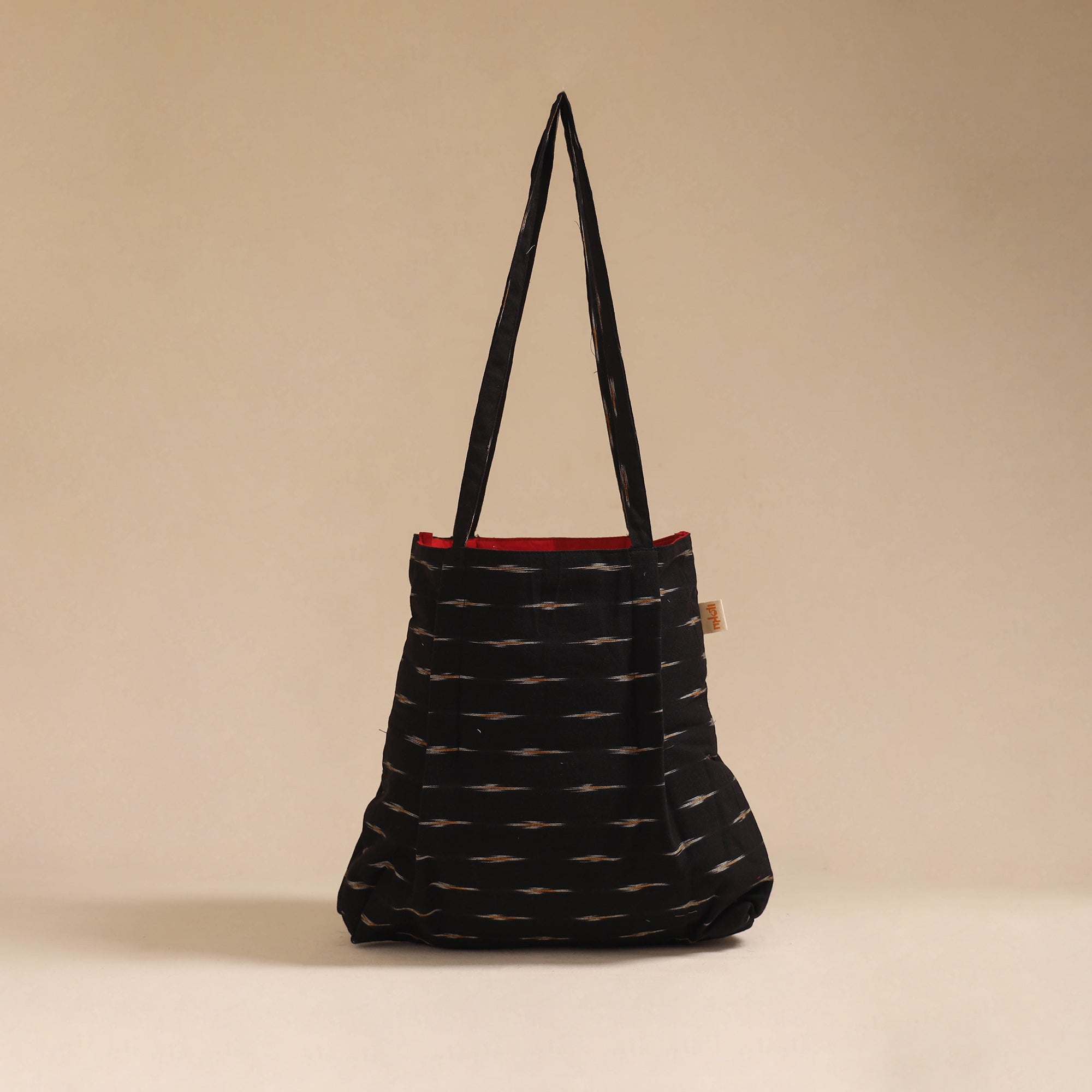 Black Handcrafted Fabric Jhola Bag