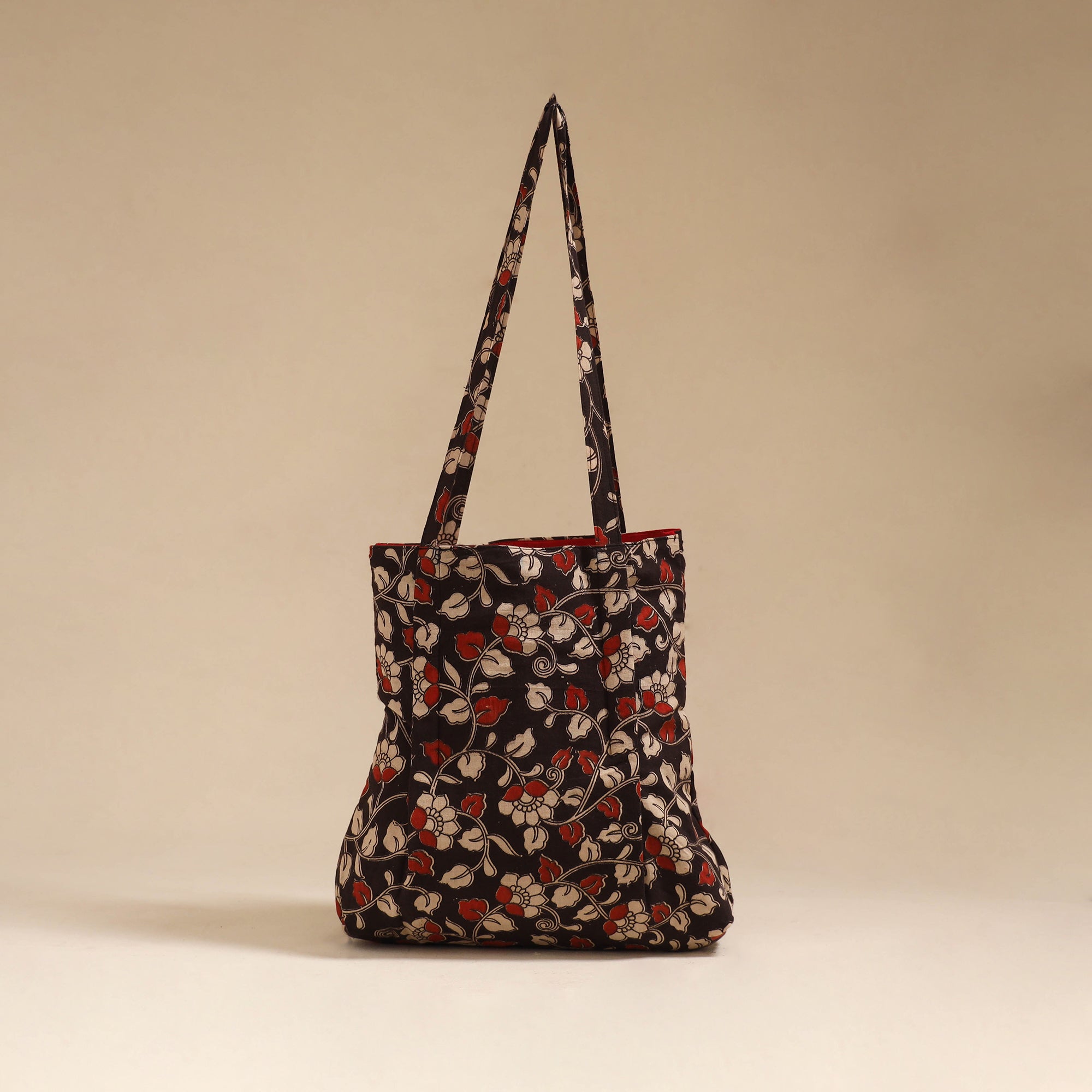 Black Handcrafted Fabric Jhola Bag