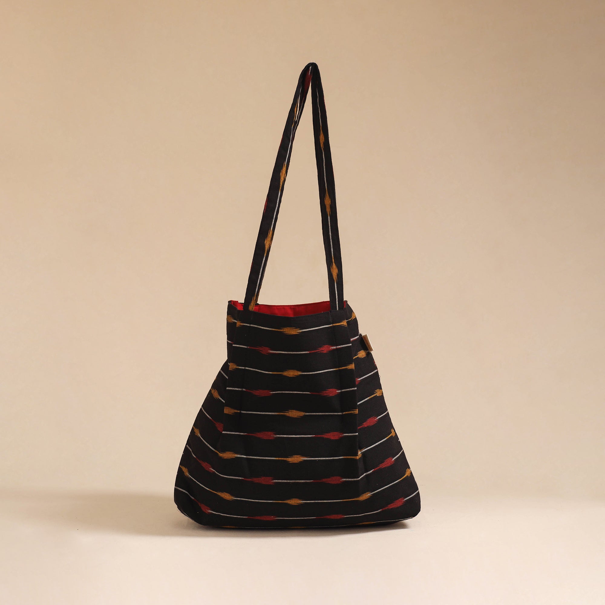 Black Handcrafted Fabric Jhola Bag