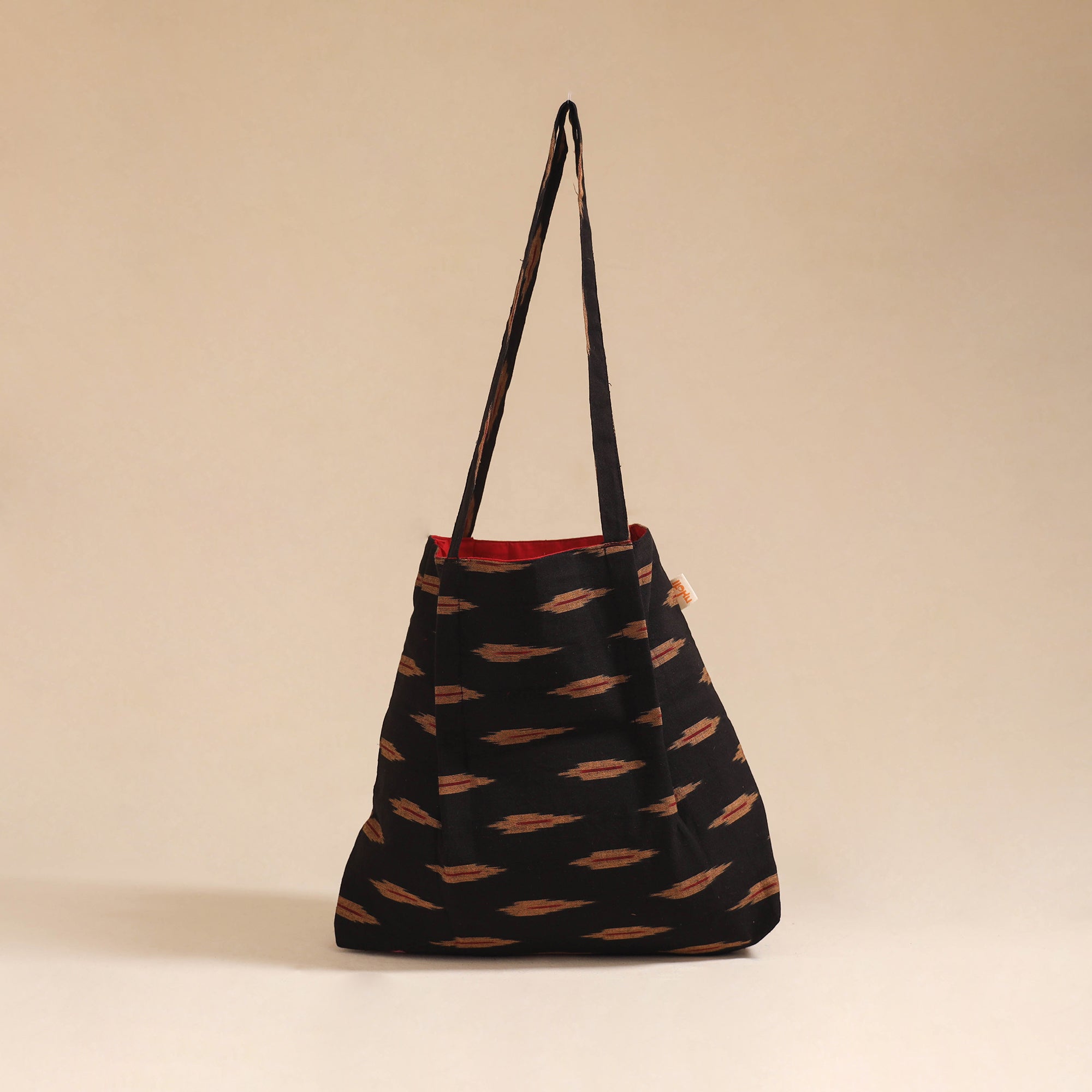 Black Handcrafted Fabric Jhola Bag