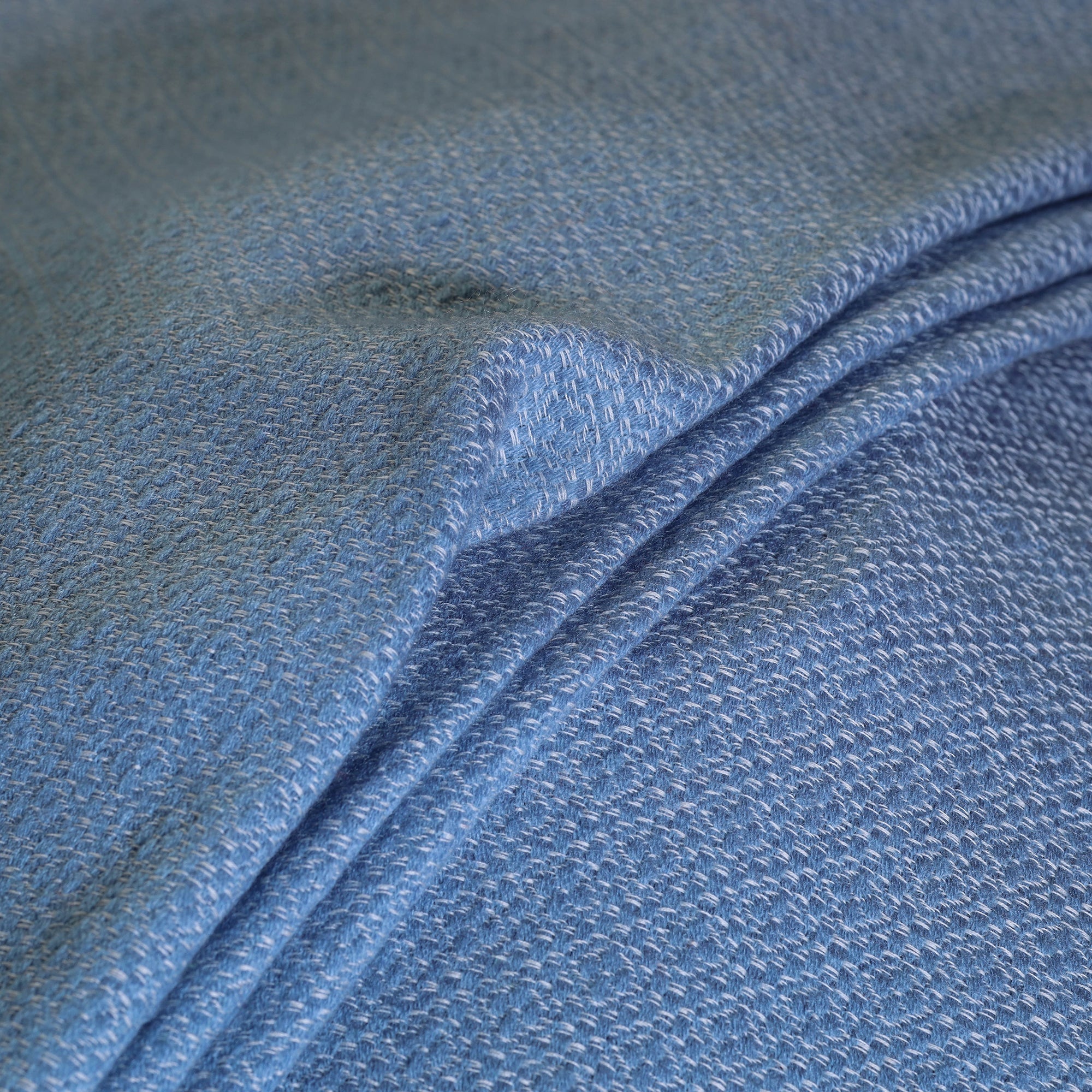 Blue Acrylic Fine Wool Fabric (Width - 44 in)