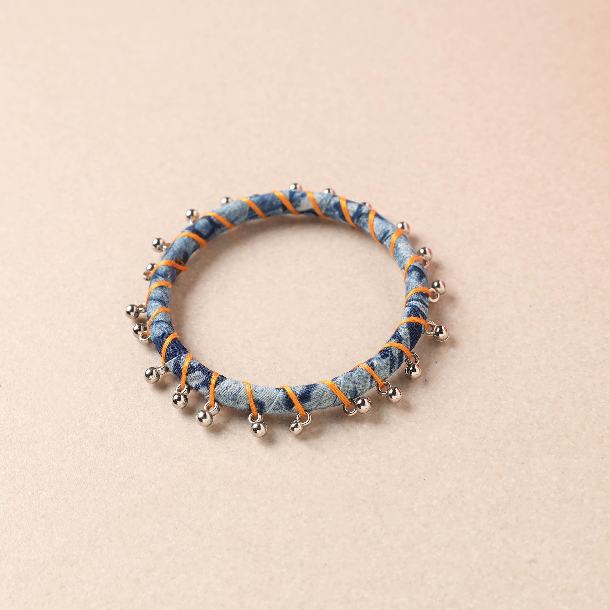 Blue Handcrafted Fabart Bangle by Asalkaar