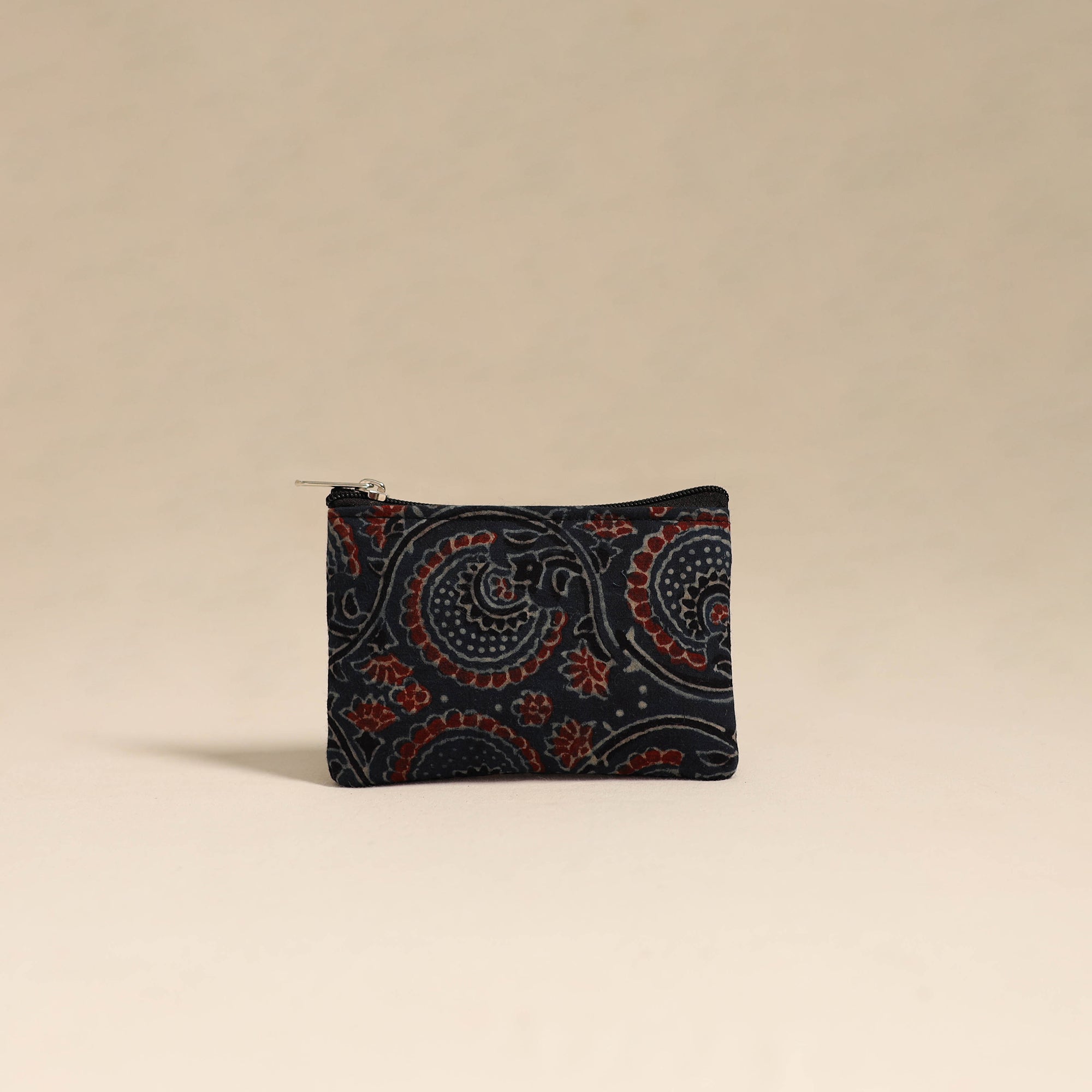 Blue Handmade Quilted Cotton Coin Pouch Online in India