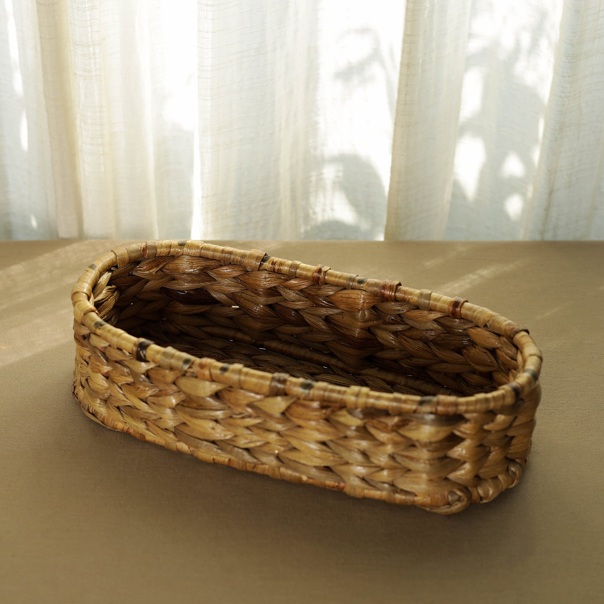Brown Natural Handmade Water Hyacinth Tray