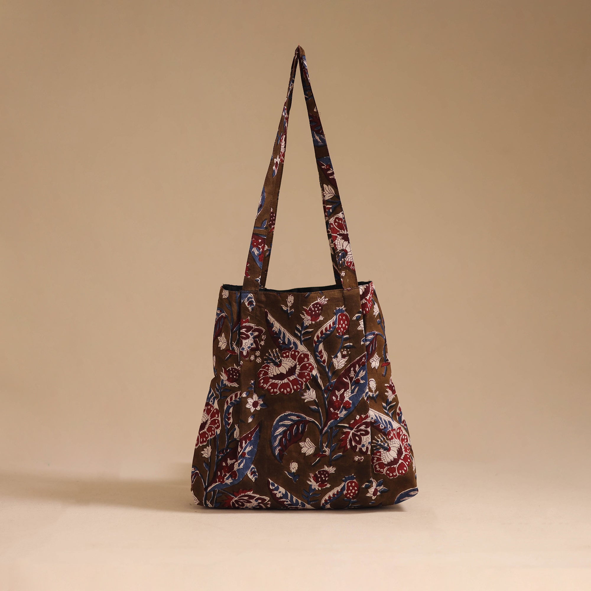 Brown Handcrafted Cotton Jhola Bag