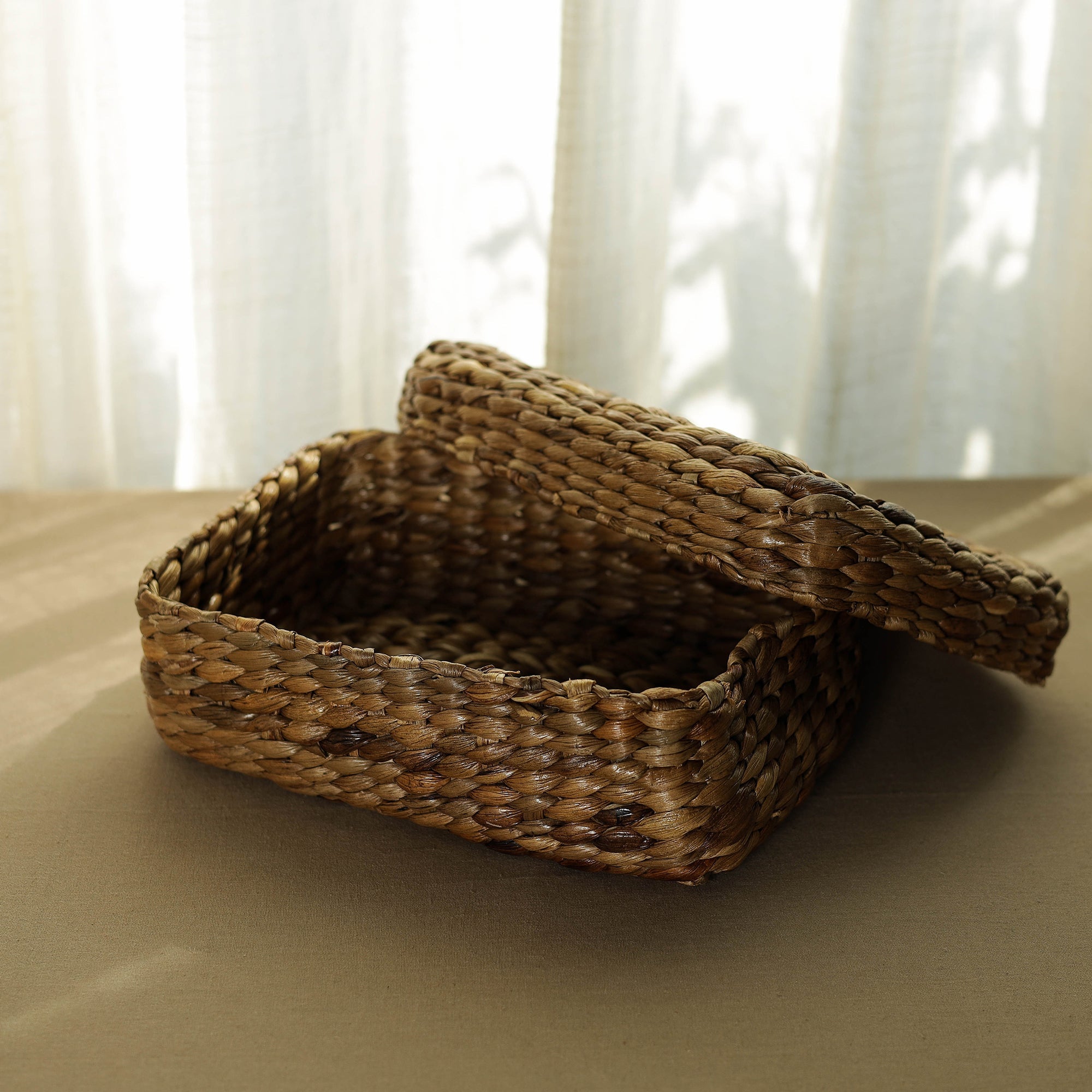 Brown Handcrafted Natural Water Hyacinth Utility Box