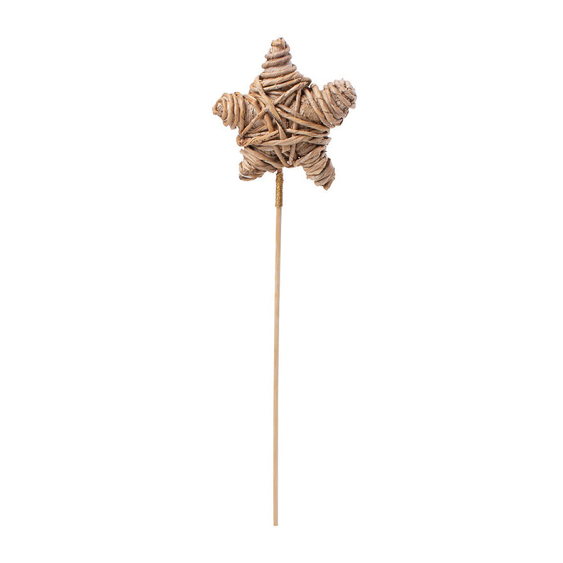 Christmas Decor Banana Bark & Bamboo Merry Star Stick