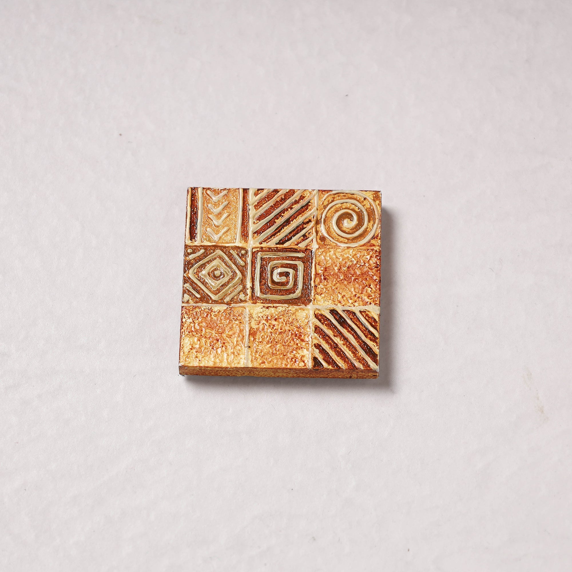 Embossed Stone Work Handpainted Wooden Fridge Magnet