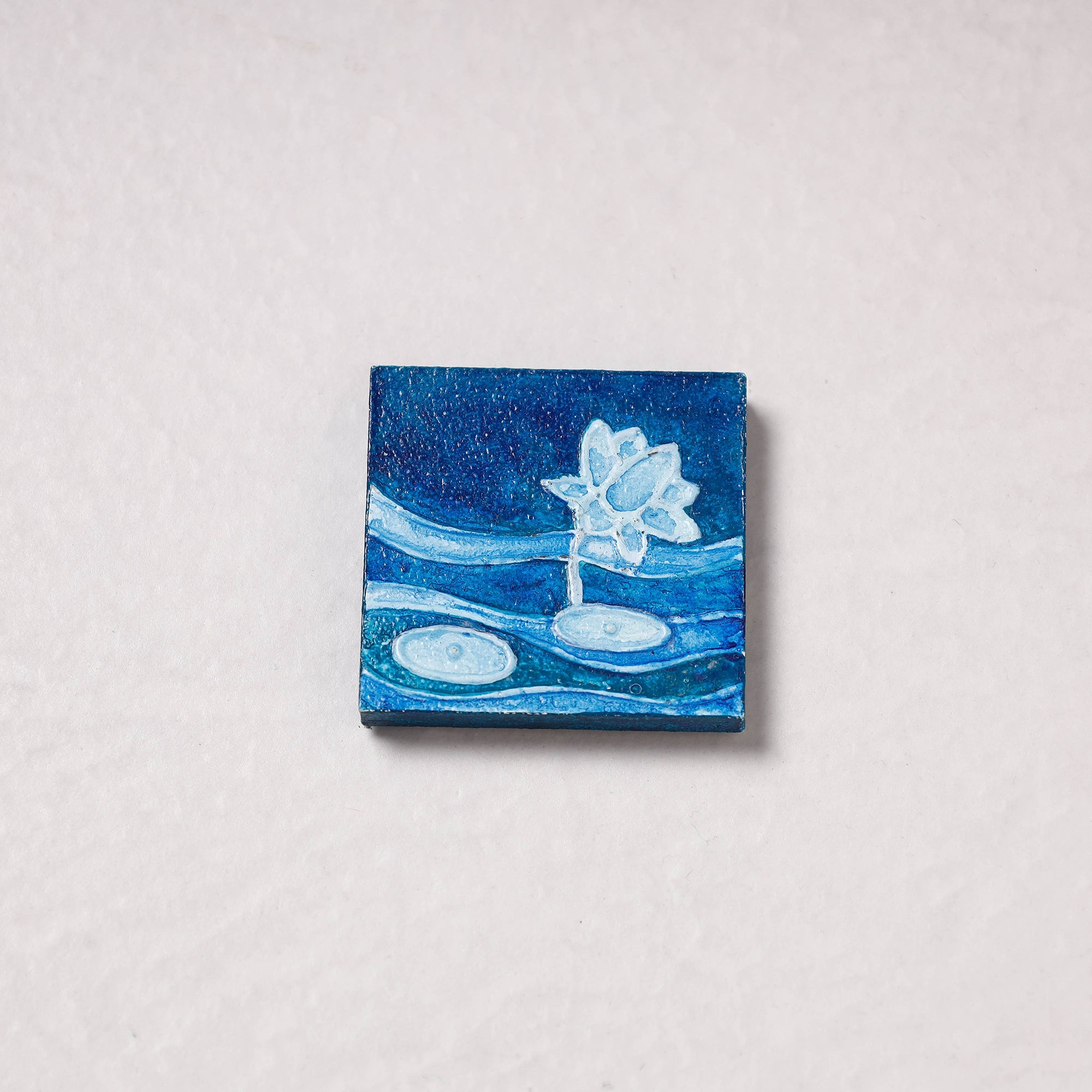Embossed Stone Work Handpainted Wooden Fridge Magnet