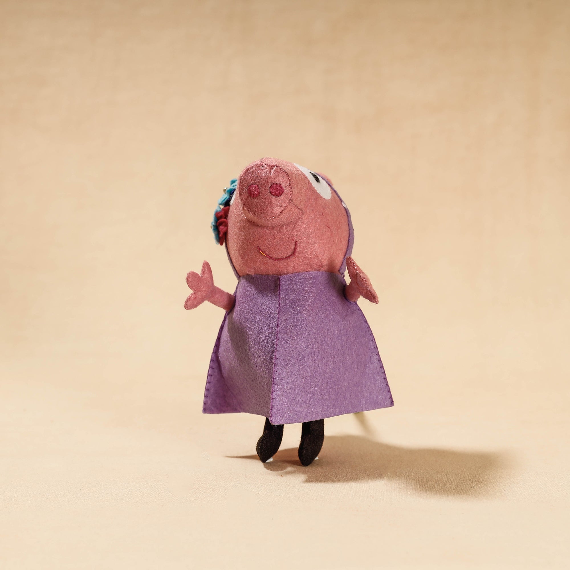 Girl Piggie - Handmade Felt Work Stuffed Soft Toy
