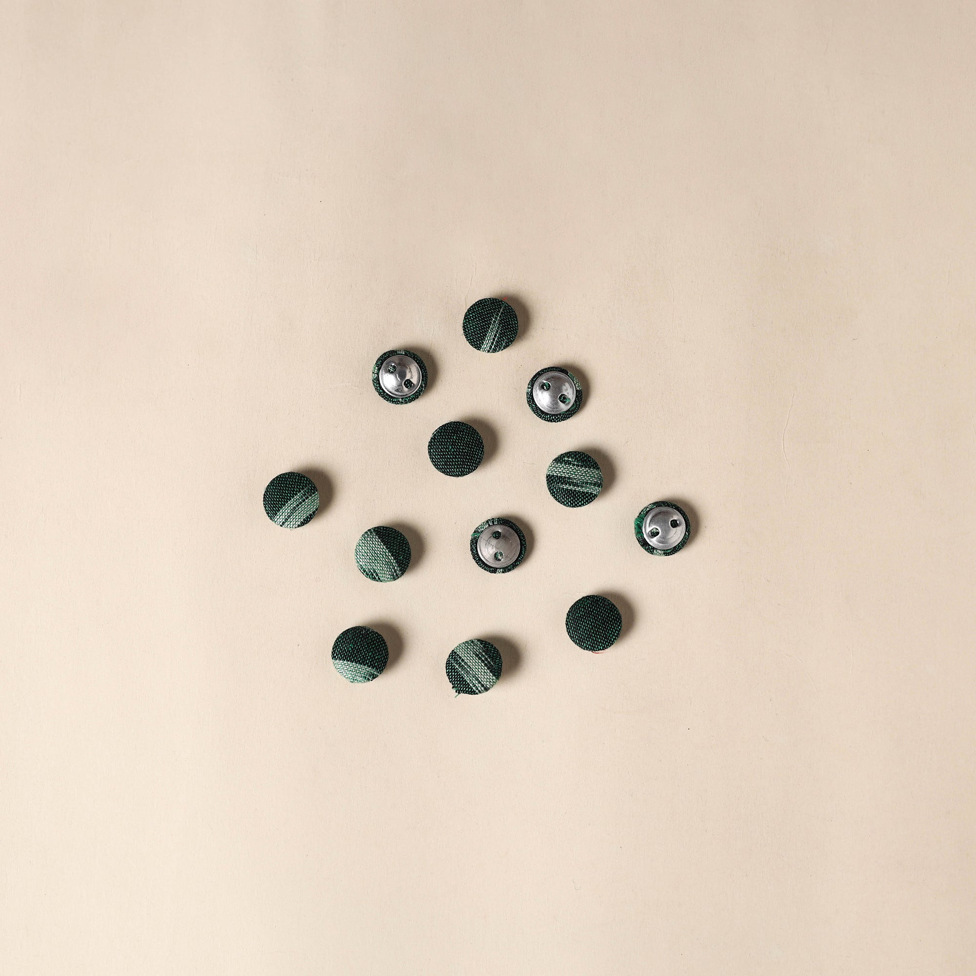 Green Handmade Fabric Button Small at iTokri