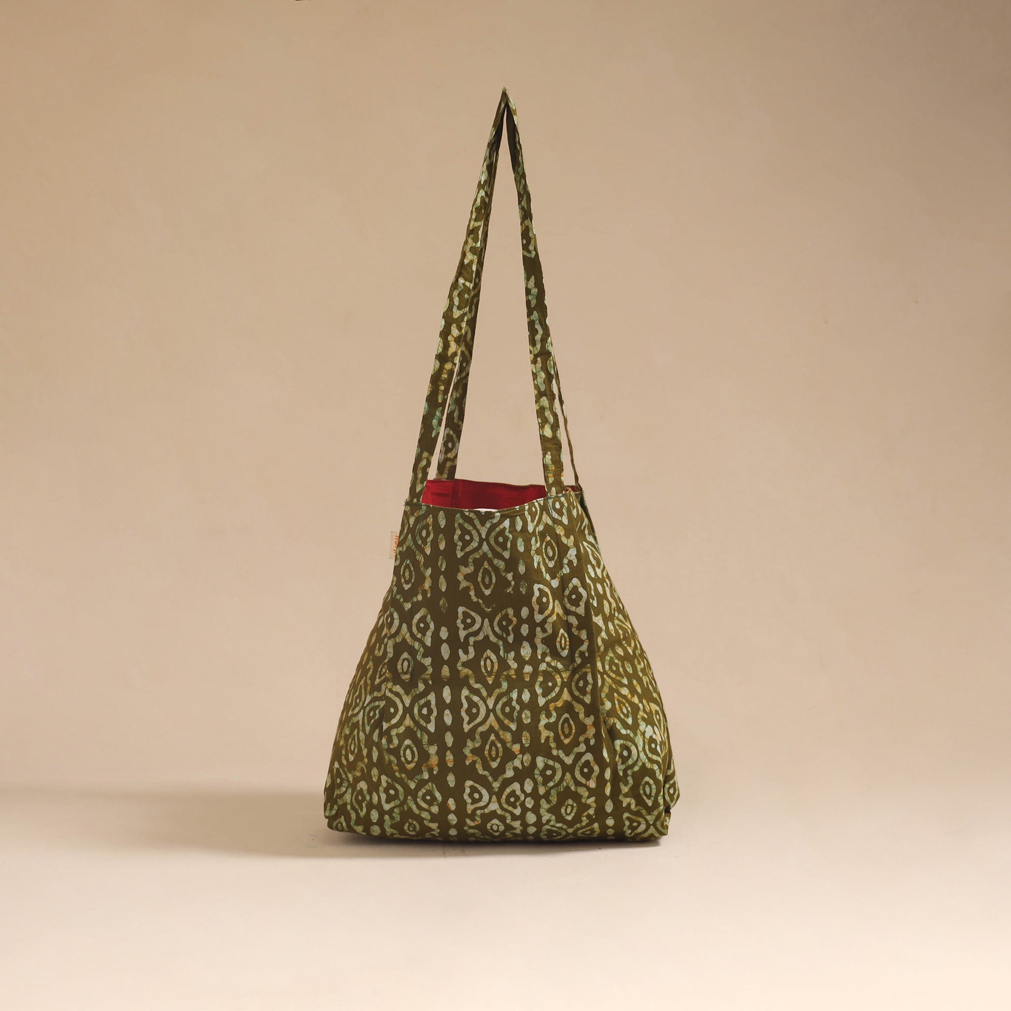 Green Handcrafted Fabric Jhola Bag