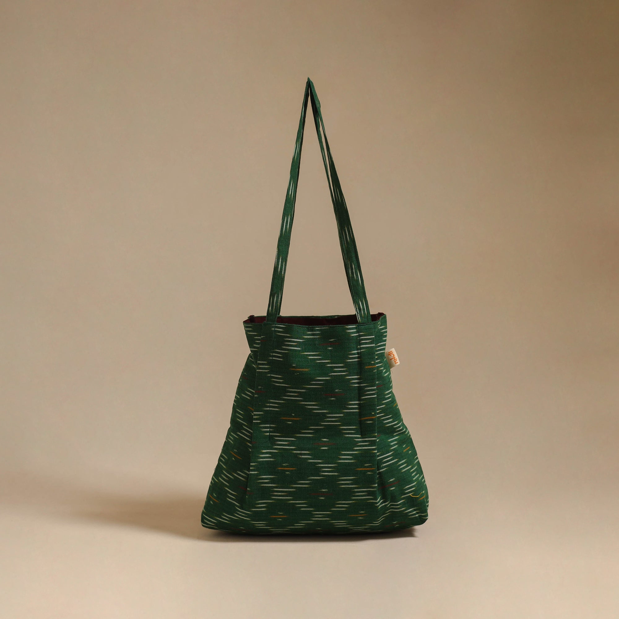 Green Handcrafted Fabric Jhola Bag