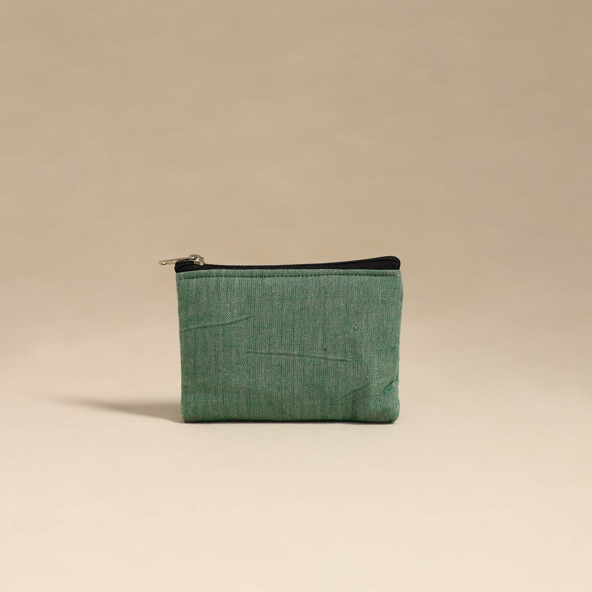 Green Handmade Quilted Cotton Coin Pouch