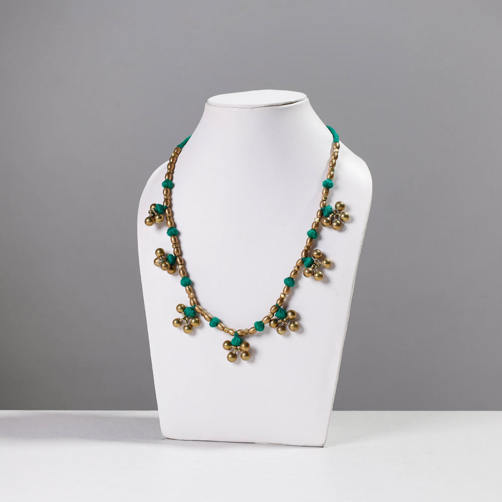 Green Tribal Odisha Dokra Threadwork Necklace