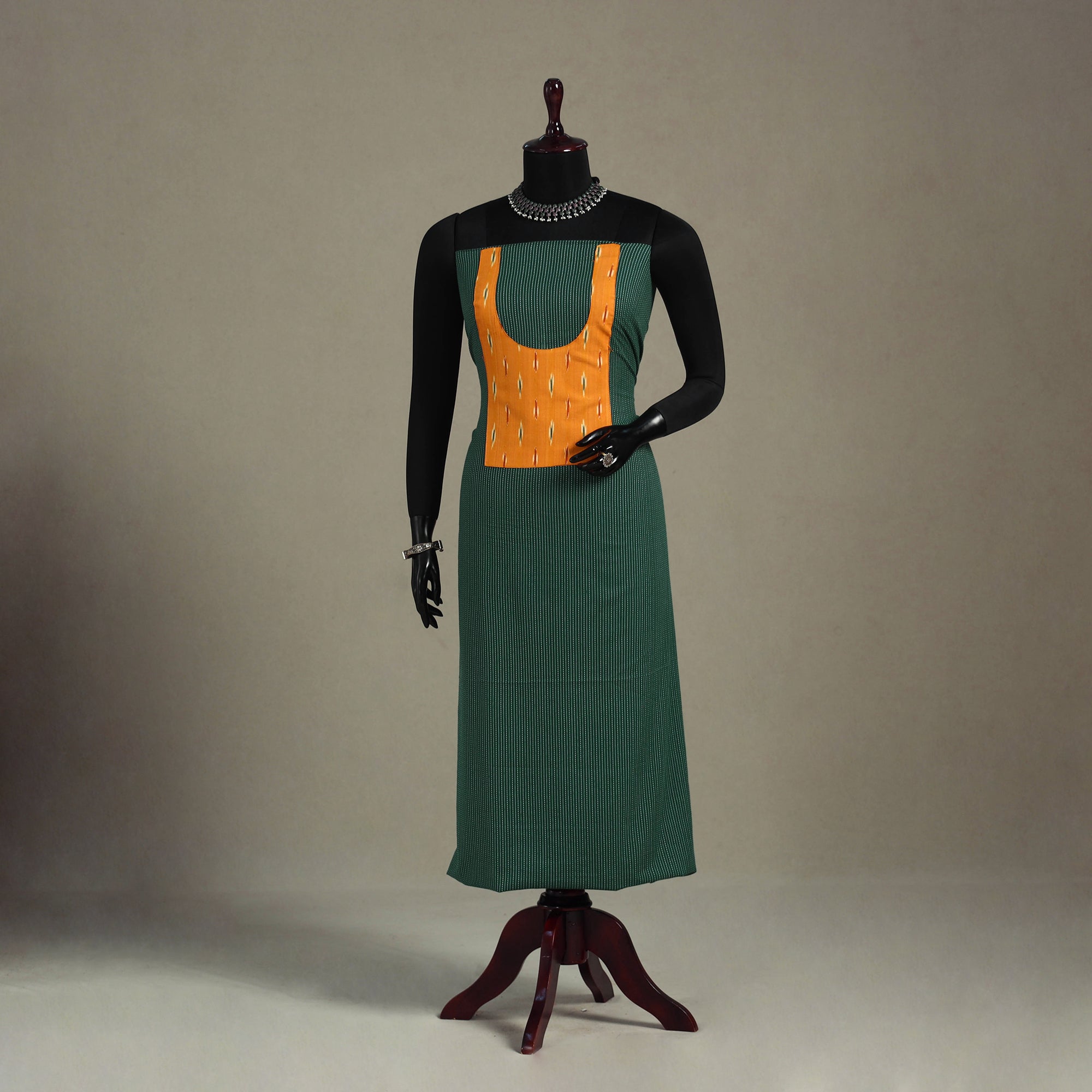 Green Unstitched Plain Cotton Kurta Material