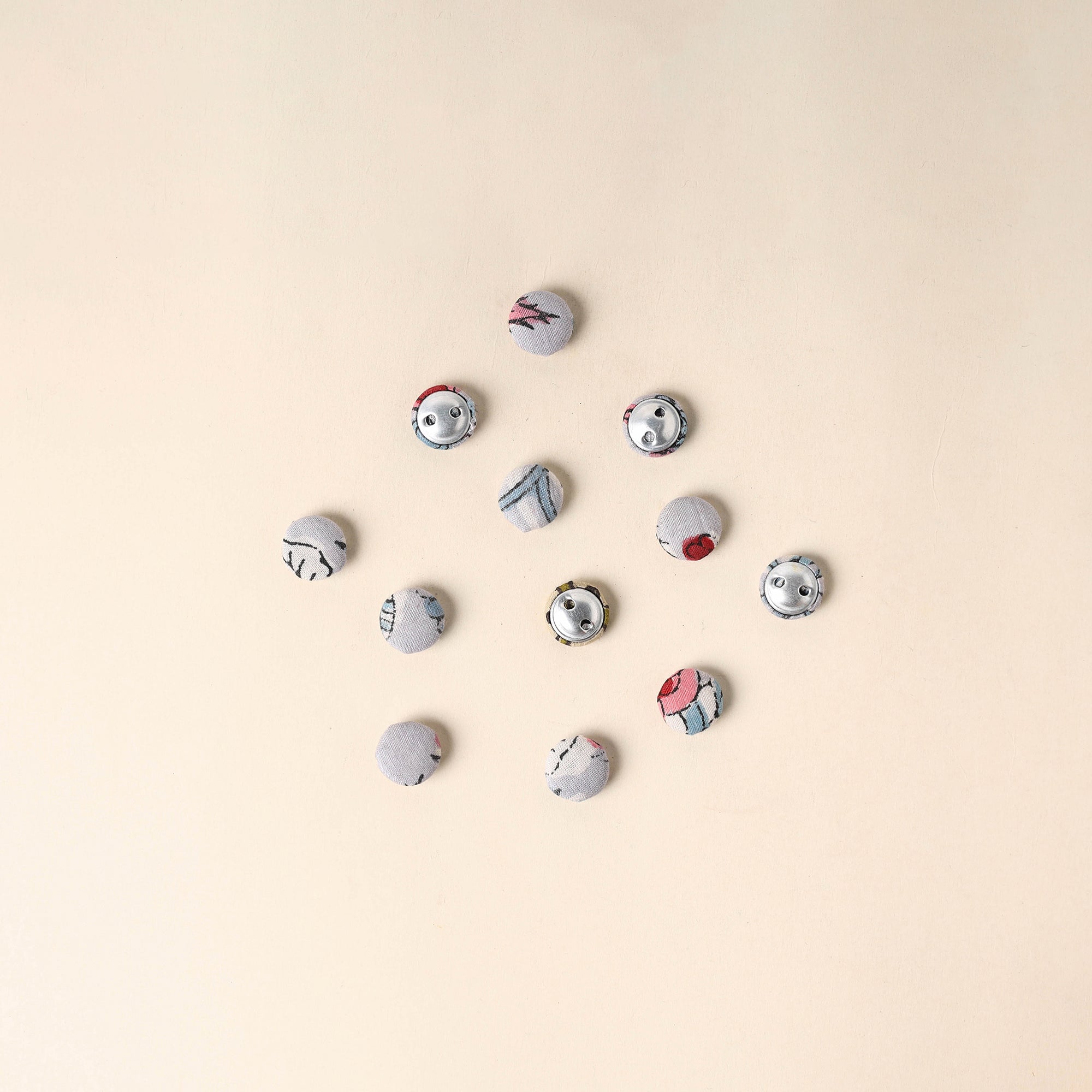 Grey Handmade Fabric Button Small at iTokri