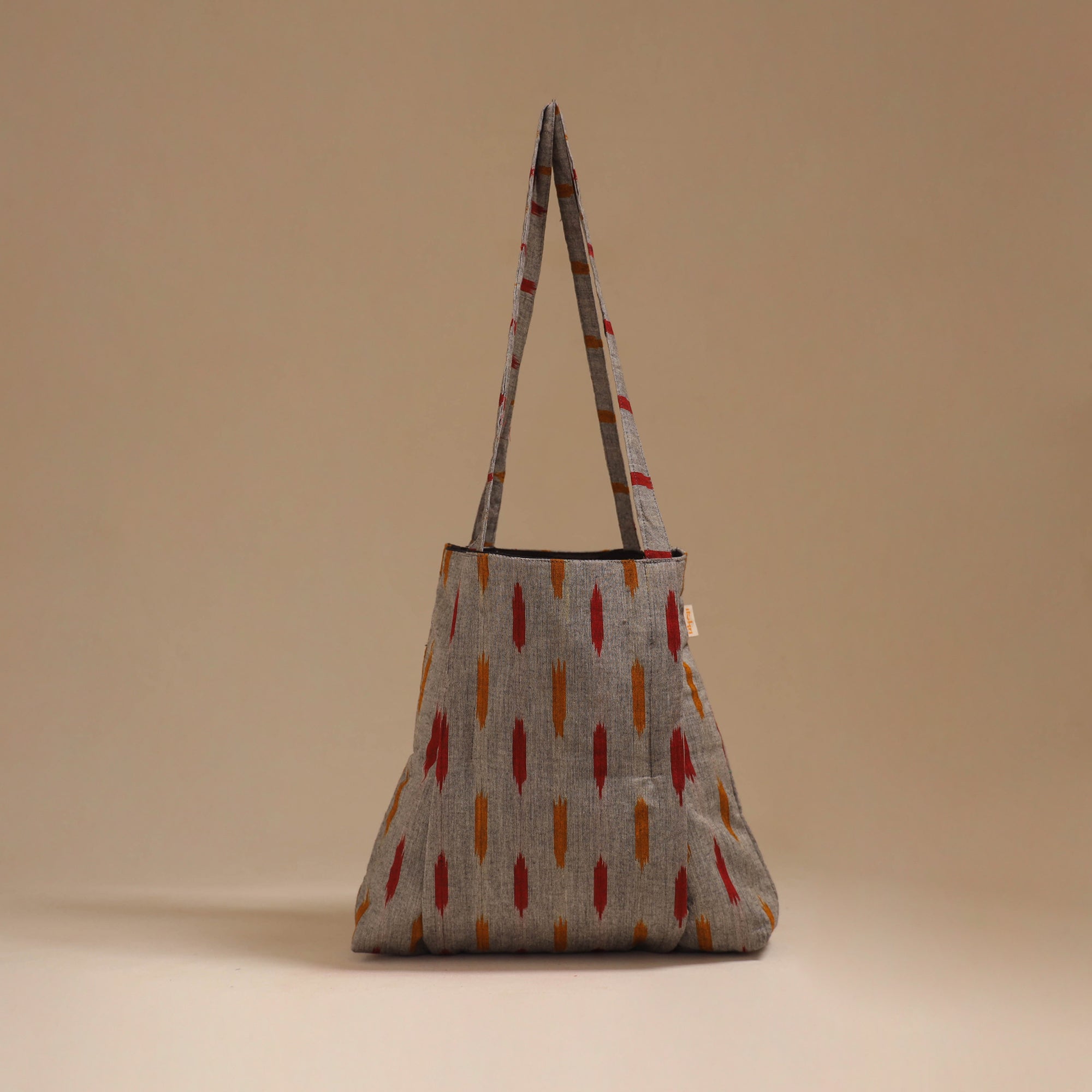 Grey Handcrafted Fabric Jhola Bag