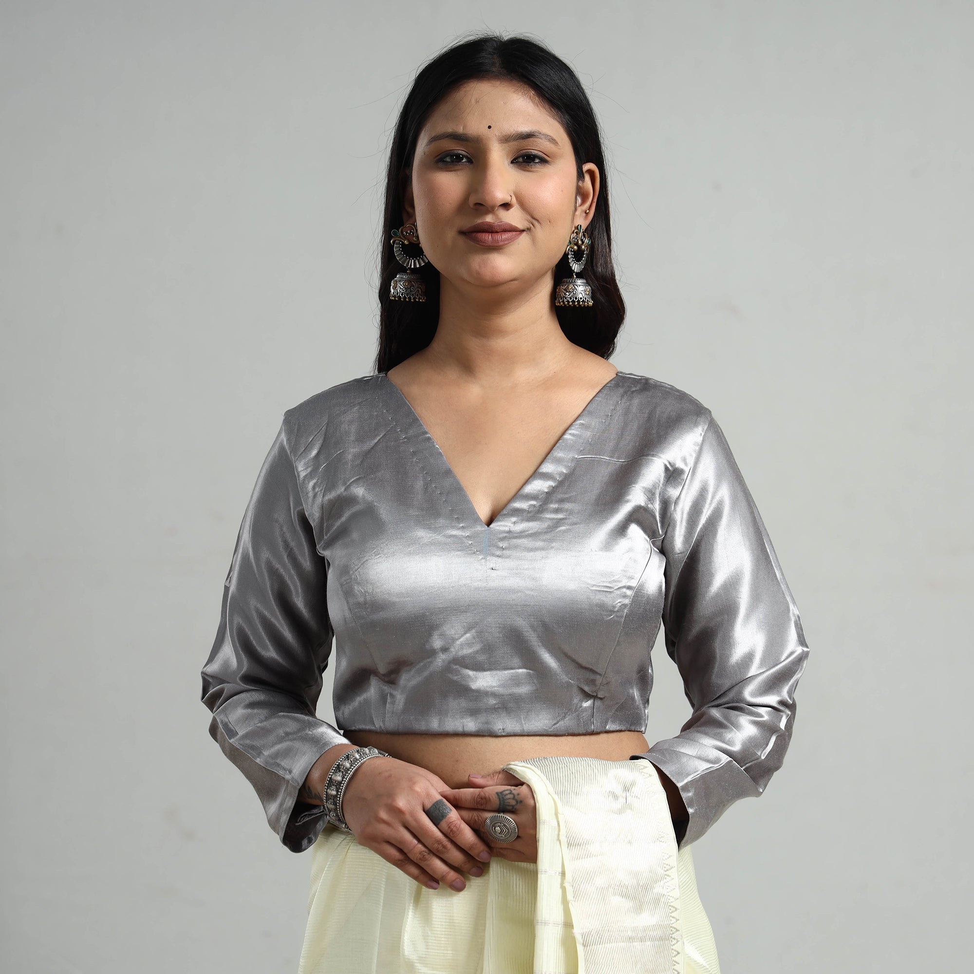 Buy Mashru Silk Plain Stitched Blouse Online at iTokri.com