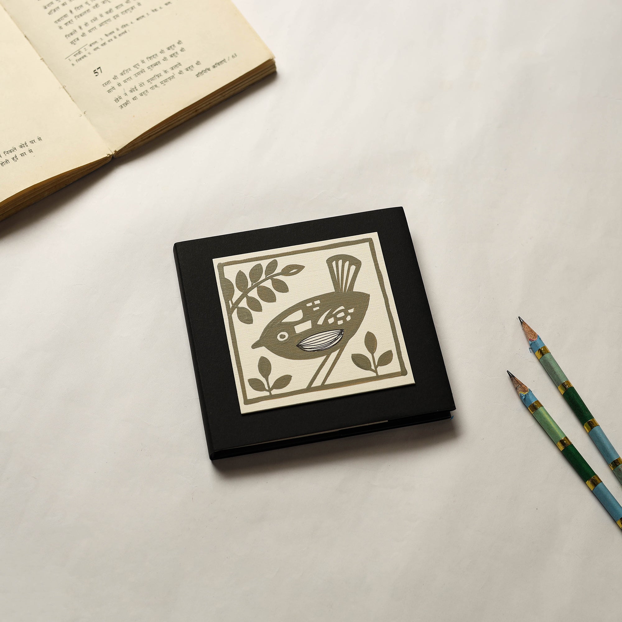 Little Bird - Handpainted Handmade Paper Diary