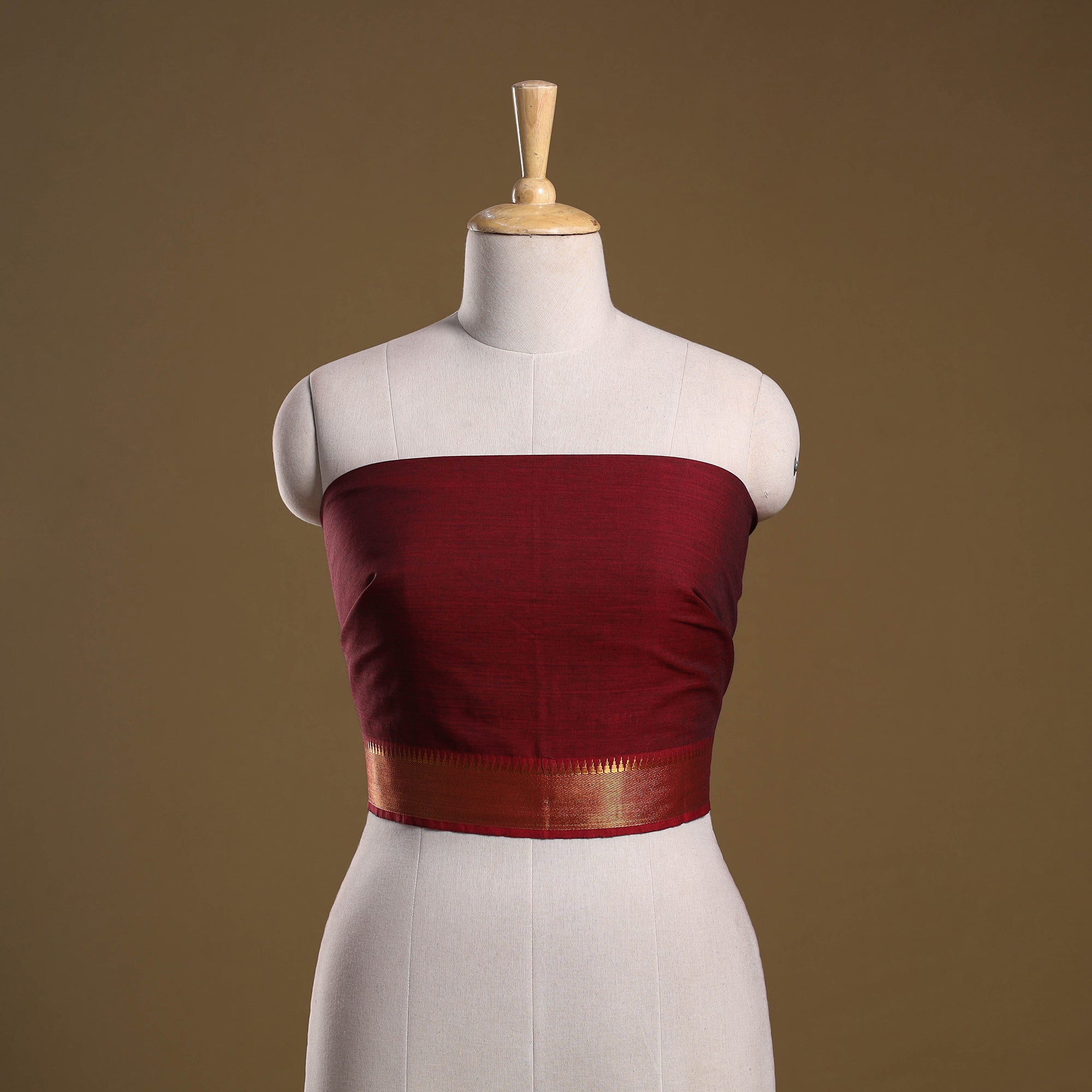 Maroon Dharwad Weave Cotton Blouse Piece