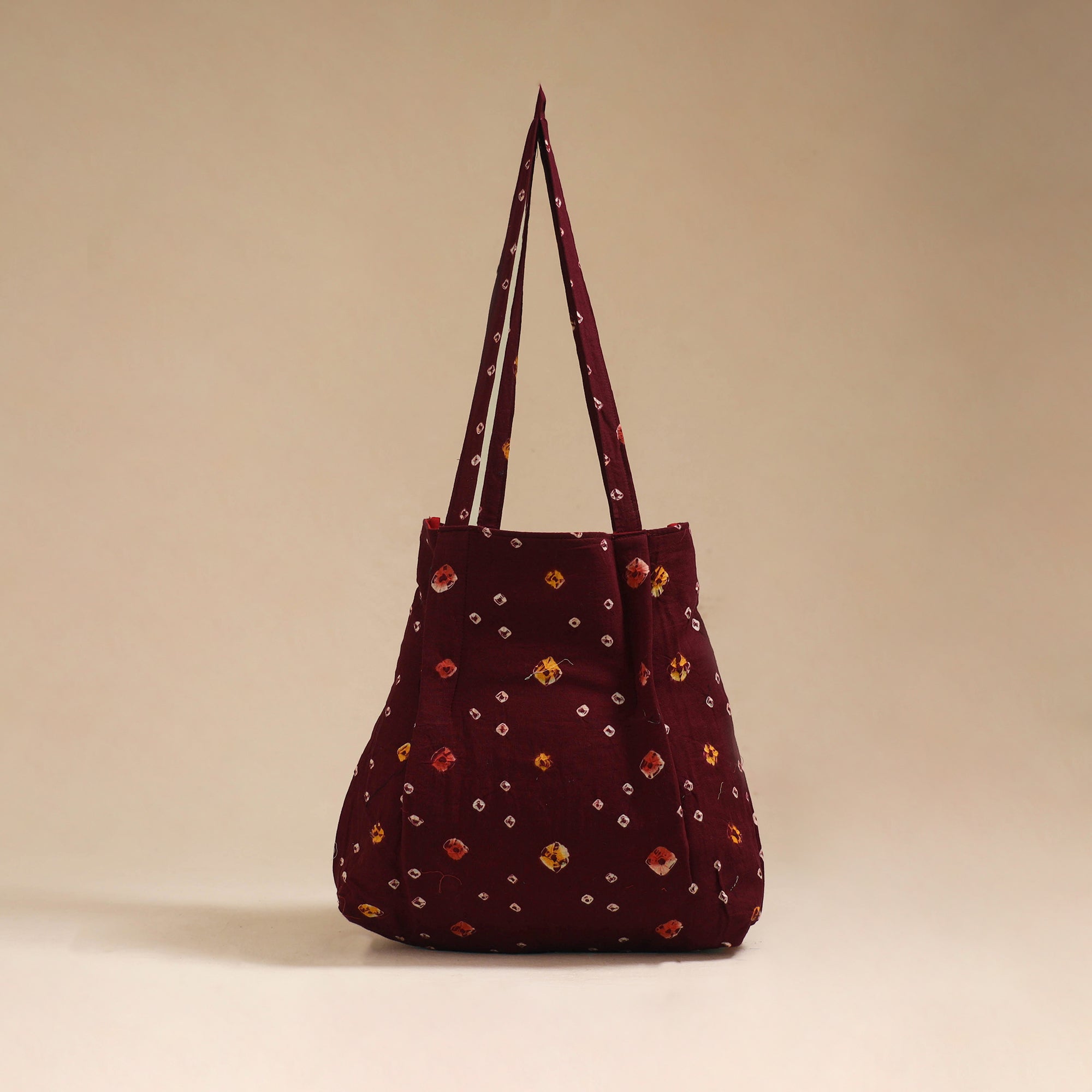 Maroon Handcrafted Fabric Jhola Bag