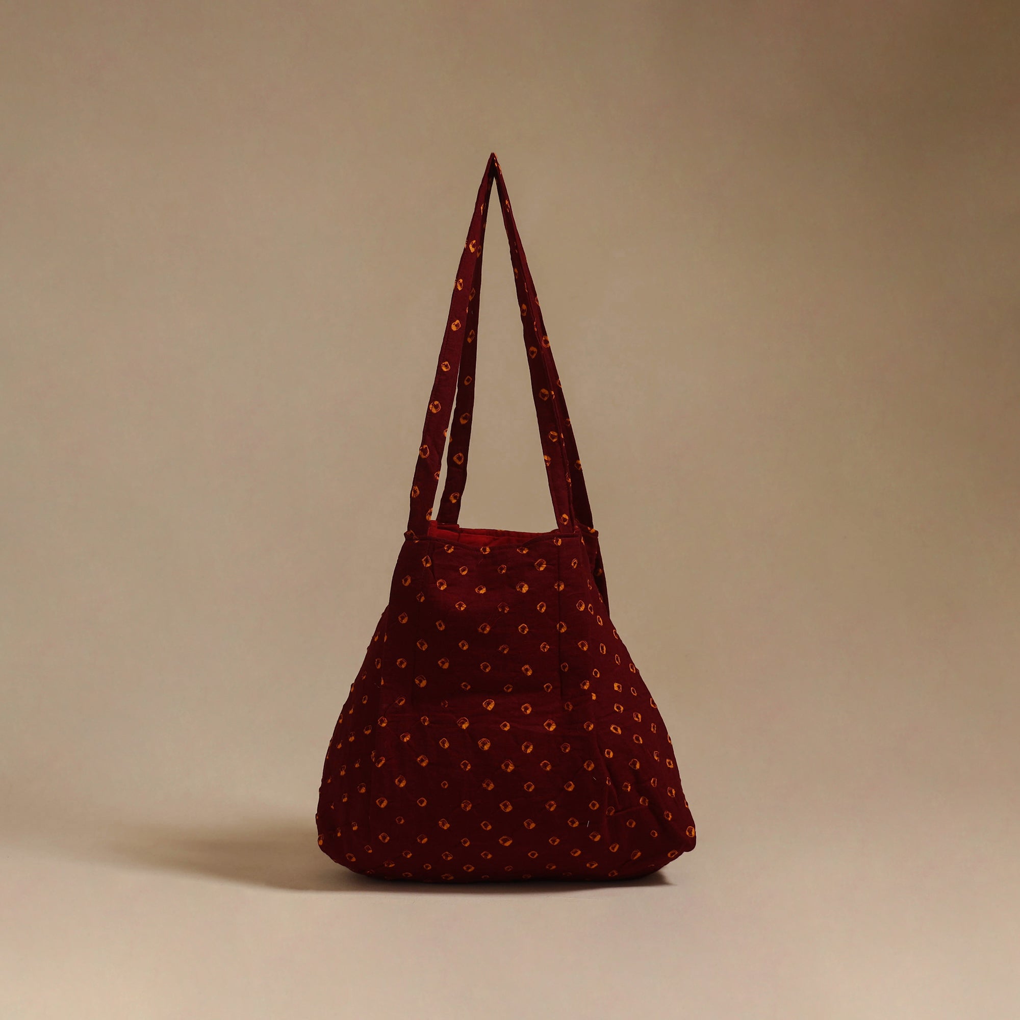 Maroon Handcrafted Fabric Jhola Bag