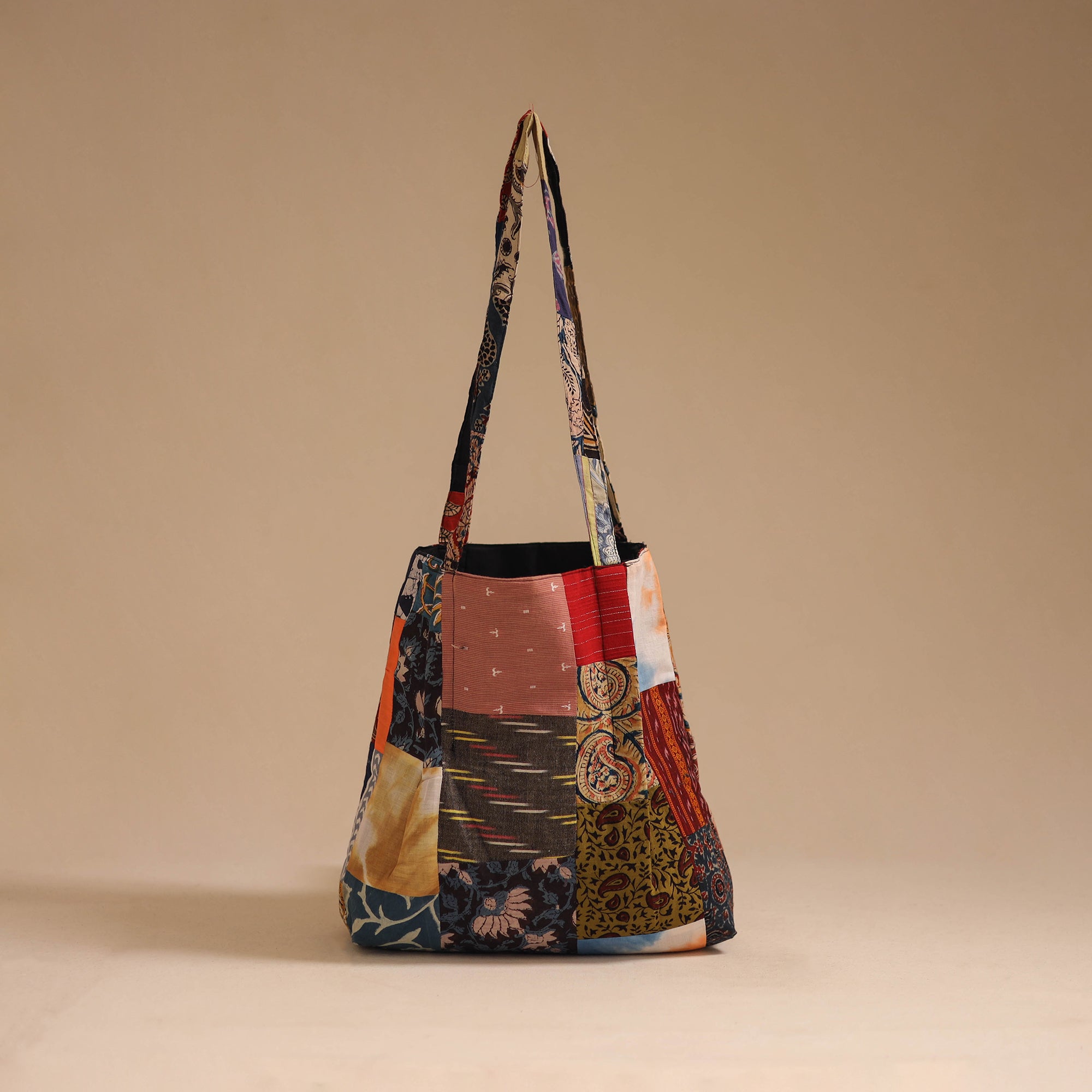 Multicolor Handcrafted Patchwork Cotton Jhola Bag