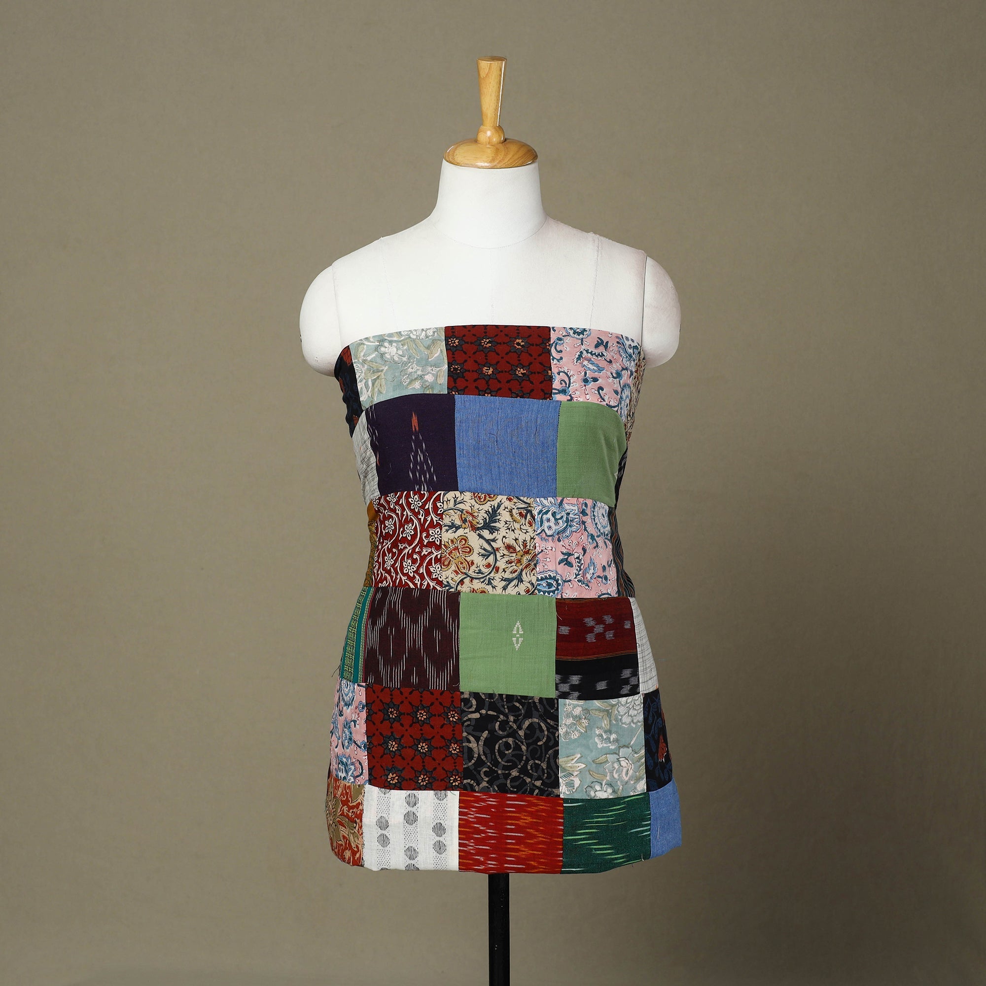 Multicolor Handcrafted Patchwork Cotton Kurta Material